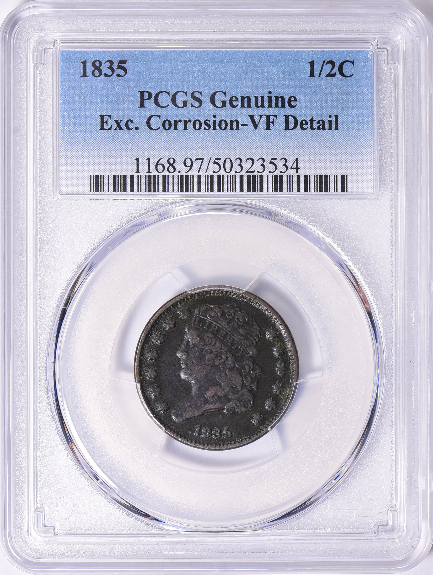 1835 Classic Half Cent PCGS Genuine VF Details (Item 1650616 ...