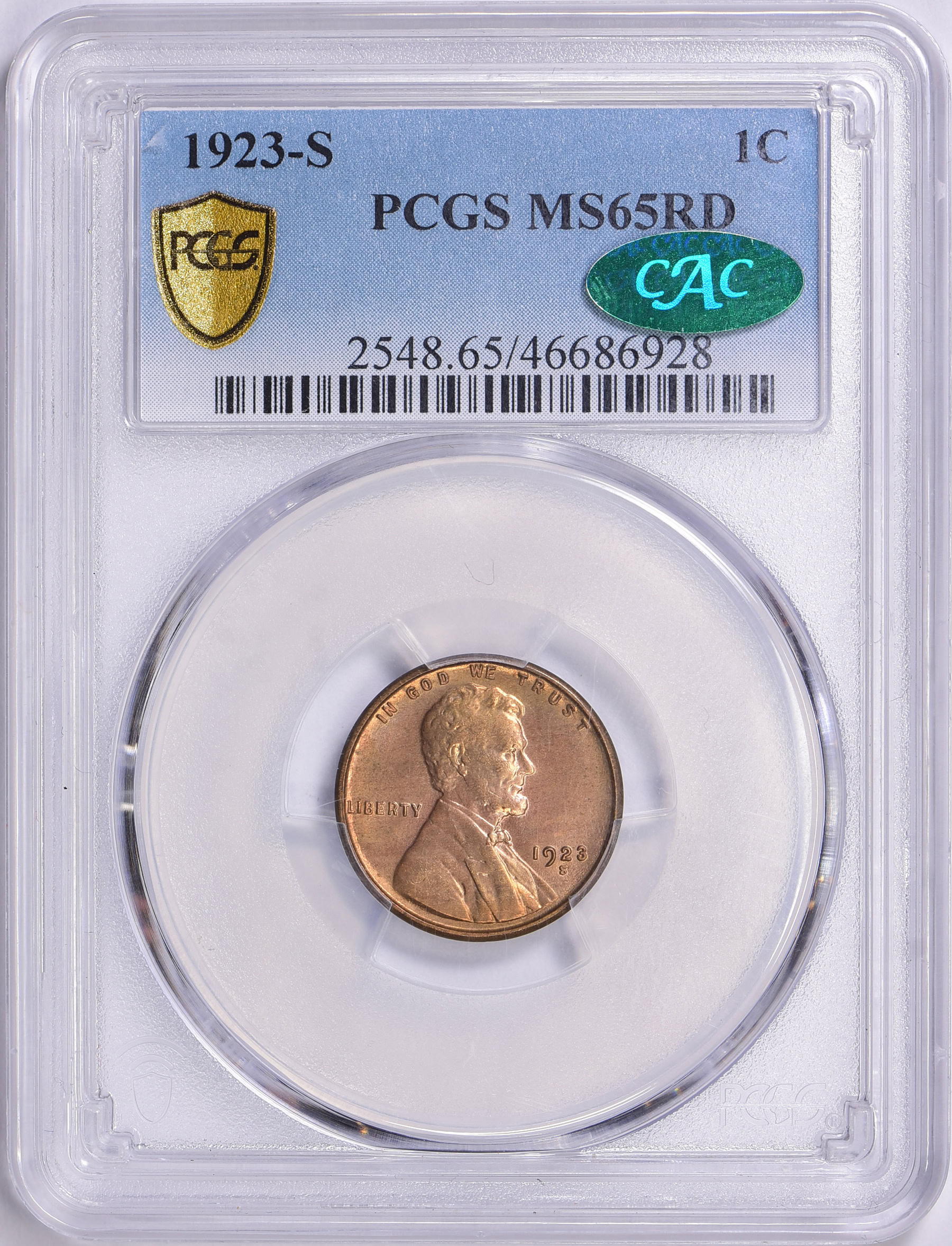 1923-S Lincoln Cent PCGS MS-65 RD (CAC Green) (Item 1650931 ...