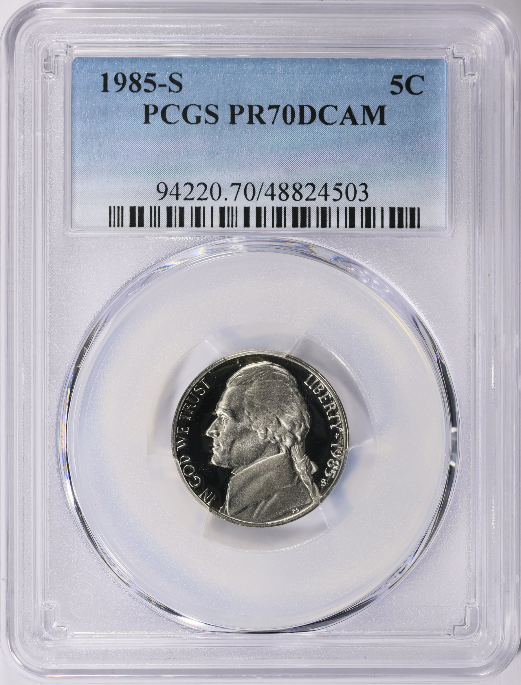1985-S Jefferson Nickel PCGS Proof-70 DCAM (Item 1651108 ...