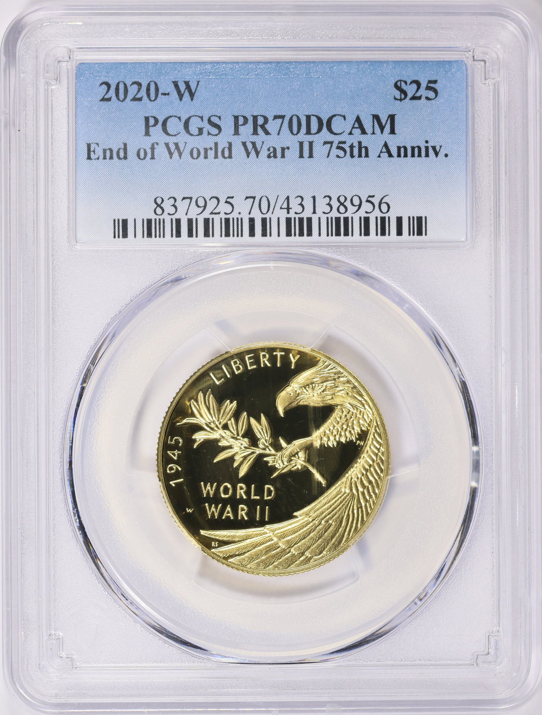 2020-W End of World War II 75th Anniversary Gold $25 PCGS Proof-70 DCAM ...