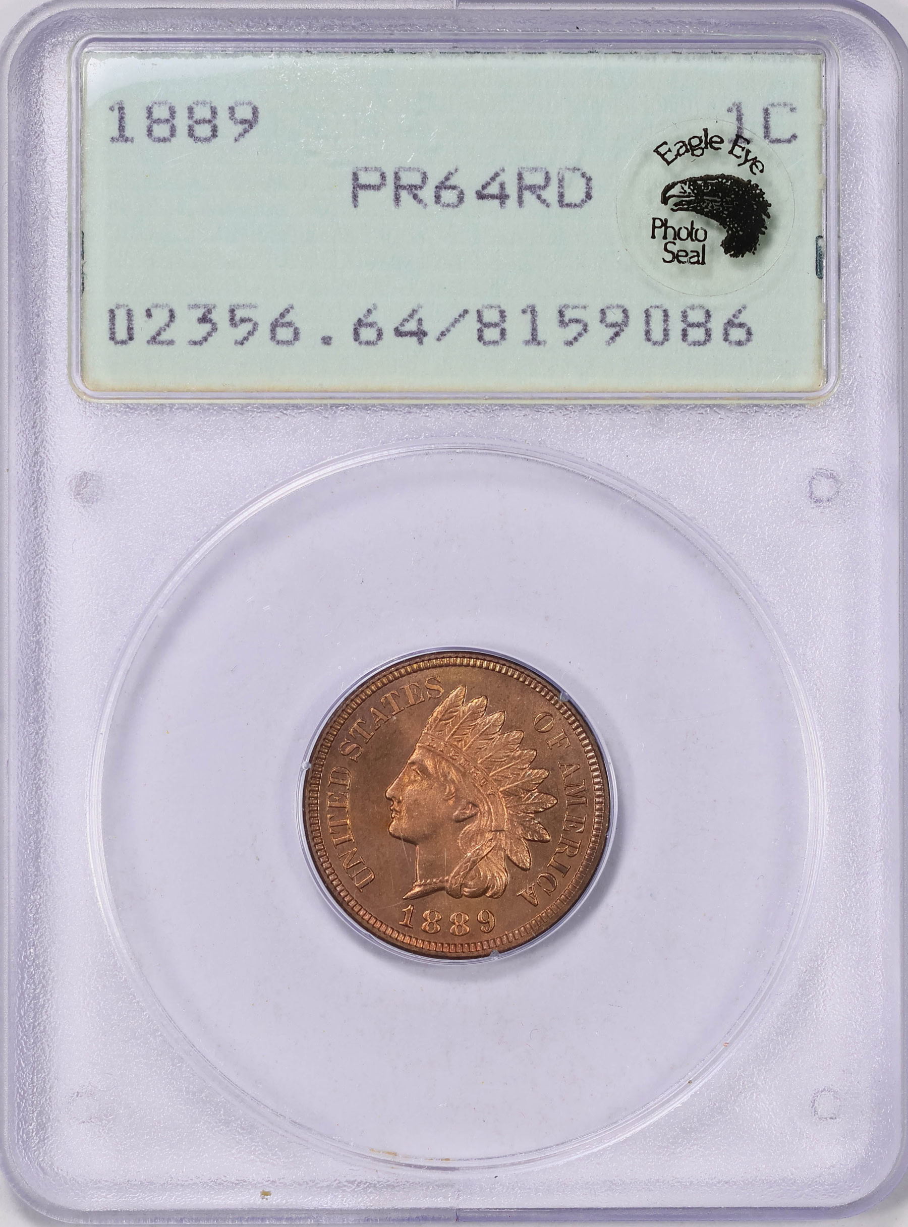 1889 Indian Cent PCGS Proof-64 RD OGH (1st Gen) (Eagle Eye Seal) (Item ...