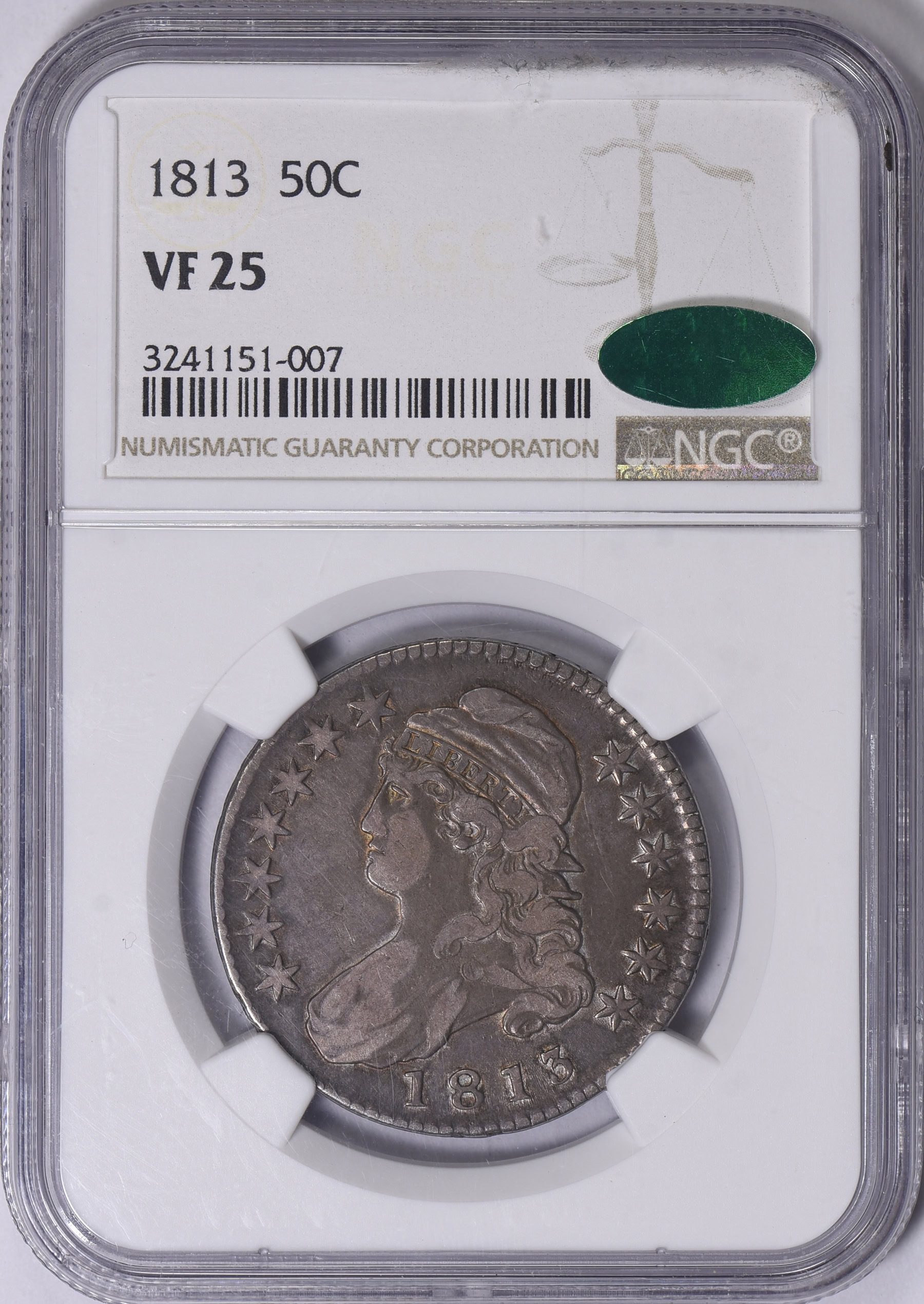 1813 Capped Bust Half Dollar O-105 NGC VF-25 (CAC Green) (Item 1651414 ...