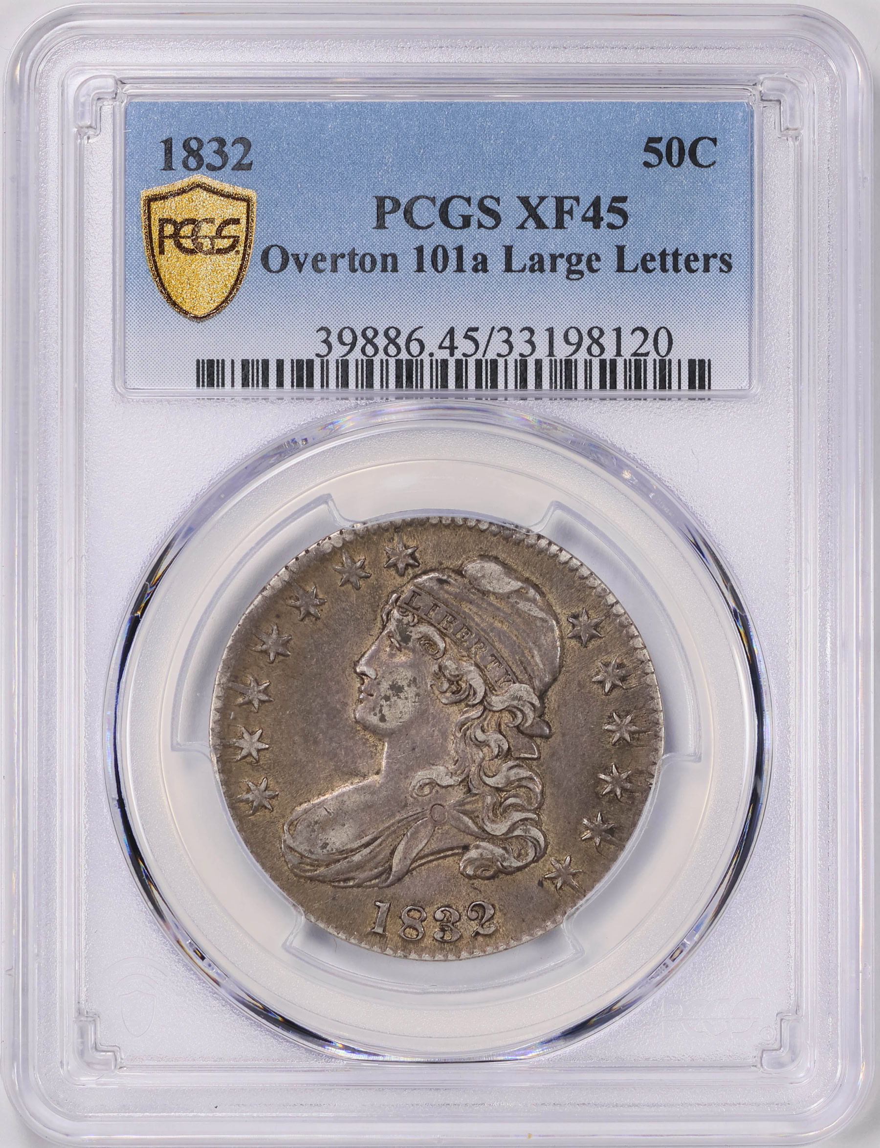 1832 Capped Bust Half Dollar Large Letters Overton 101a PCGS XF-45 ...