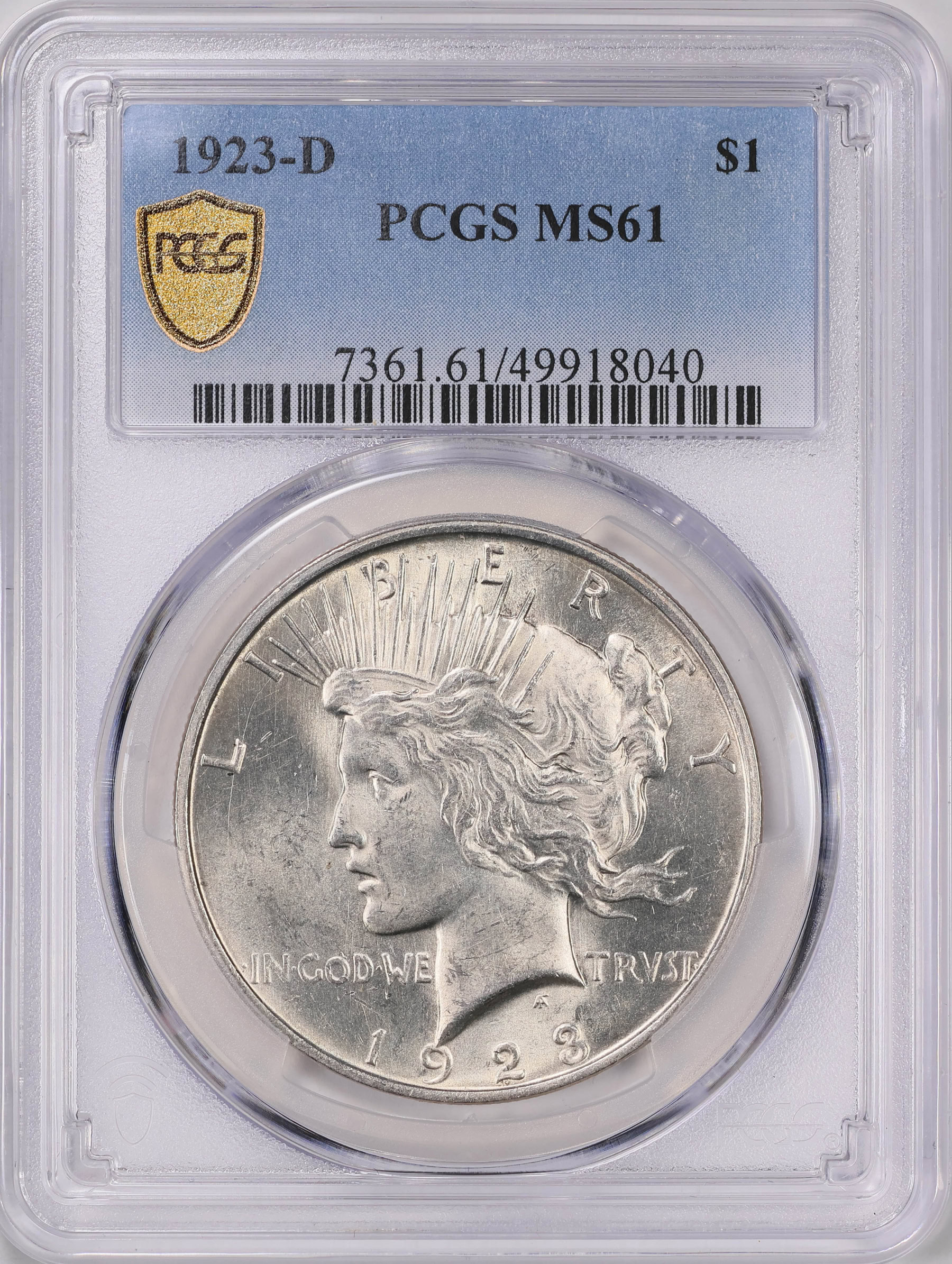 1923-D Peace Silver Dollar PCGS MS-61 (Item 1651464) | GreatCollections Coin Auctions