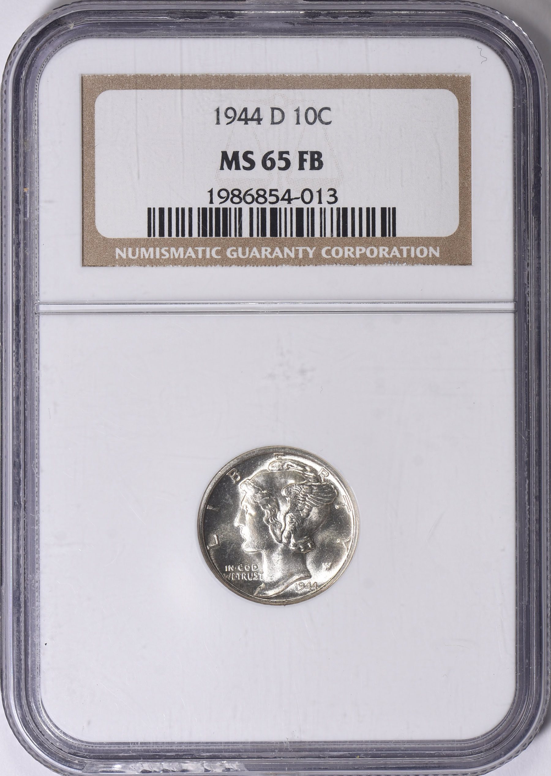 1944-D Mercury Dime NGC MS-65 FB (Item 1651783) | GreatCollections Coin Auctions