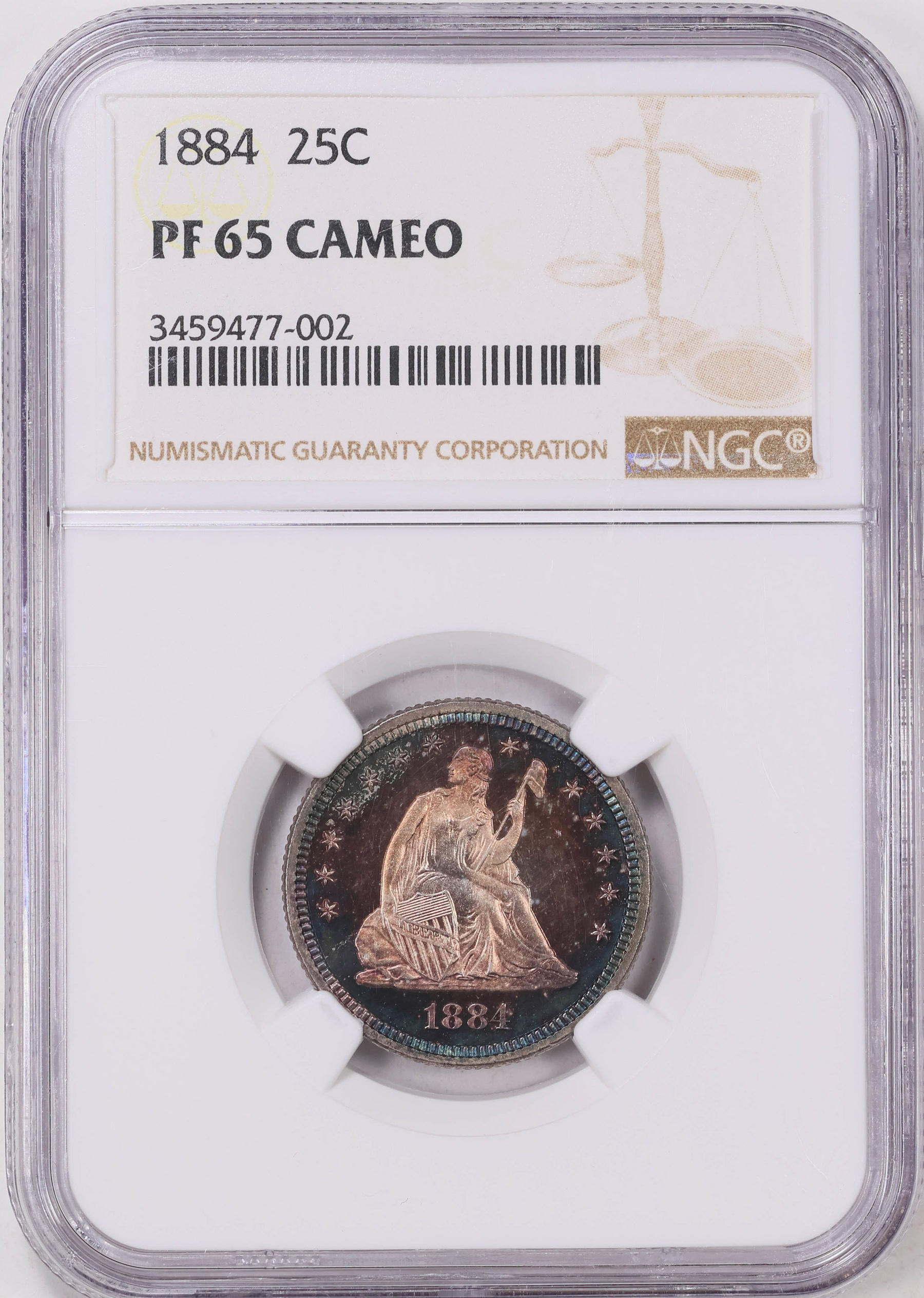 1884 Seated Liberty Quarter NGC Proof-65 CAMEO (Toned) (Item 1651795 ...