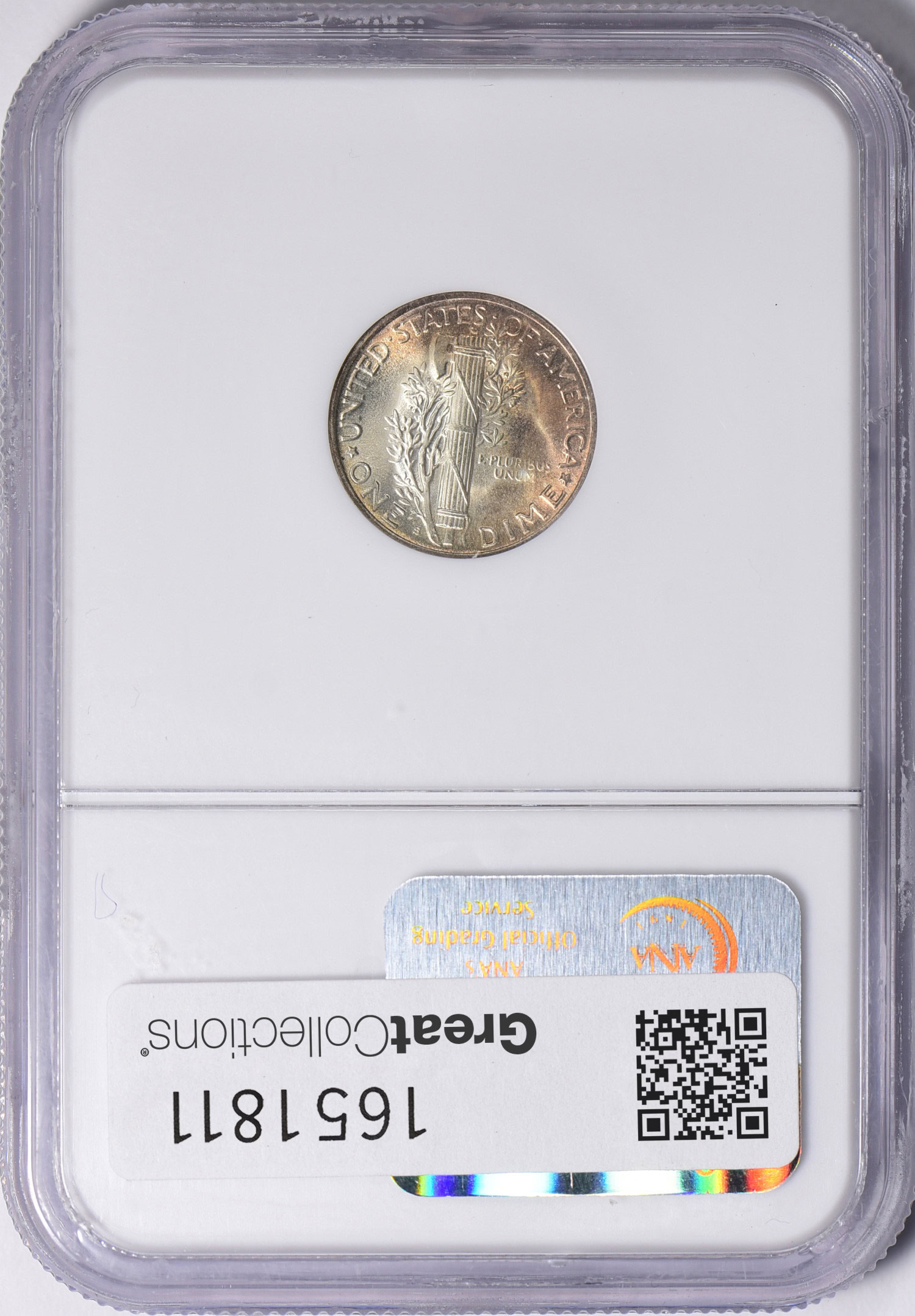 1945-S Mercury Dime Micro S NGC MS-66 (Toned) (Item 1651811) | GreatCollections Coin Auctions