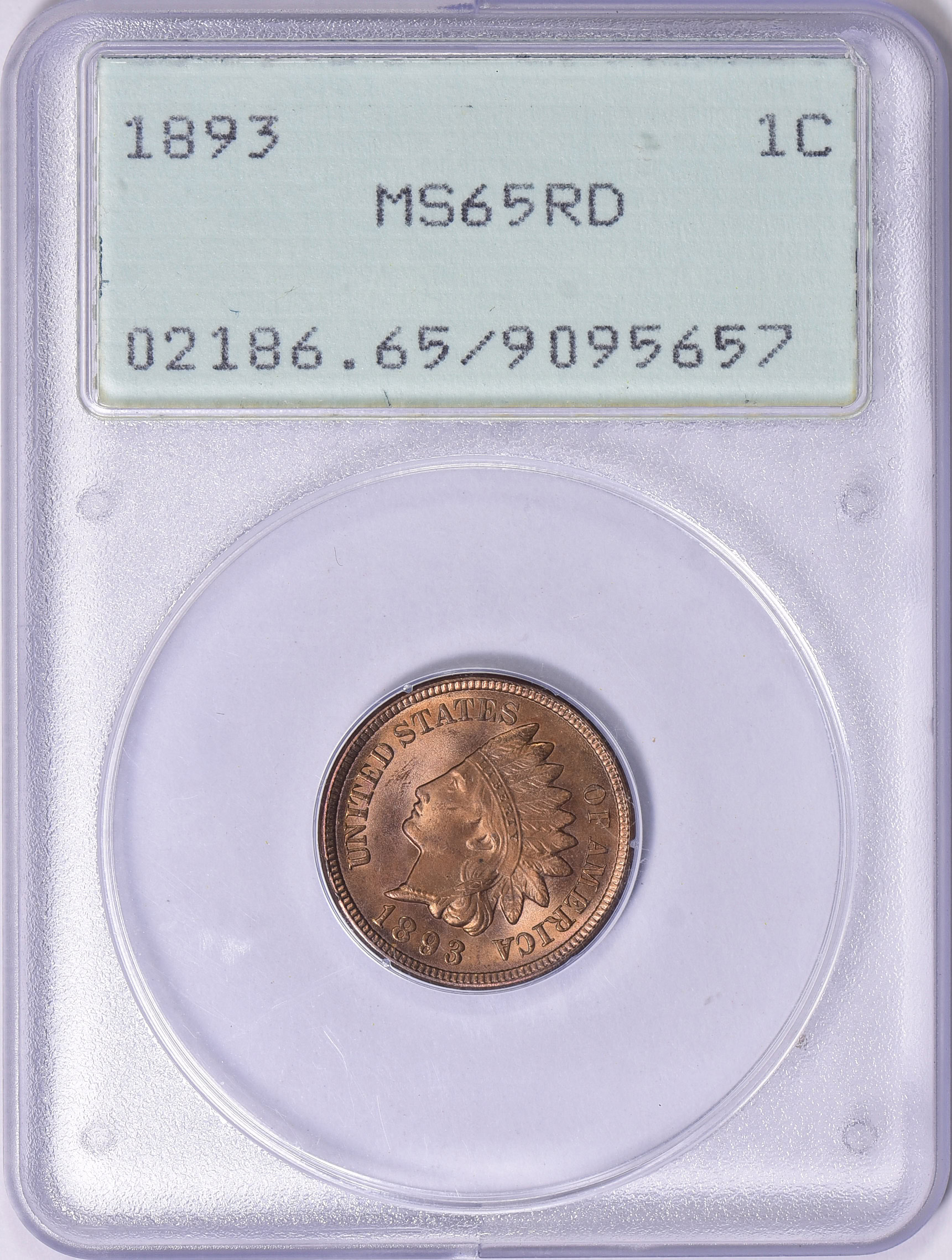 1893 Indian Cent PCGS MS-65 RD OGH (1st Gen) (Item 1651884) | GreatCollections Coin Auctions