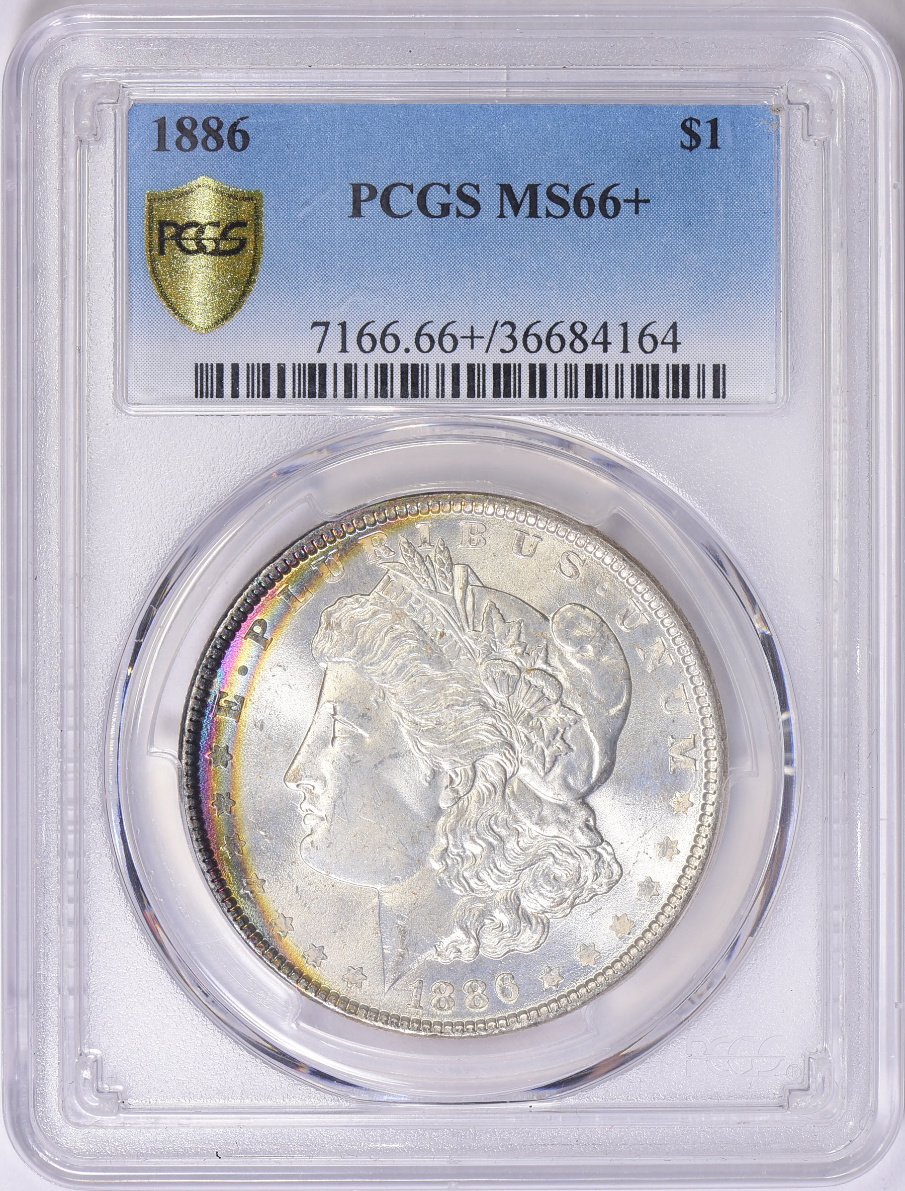 1886 Morgan Silver Dollar PCGS MS-66+ (Toned) (Item 1652064) | GreatCollections Coin Auctions
