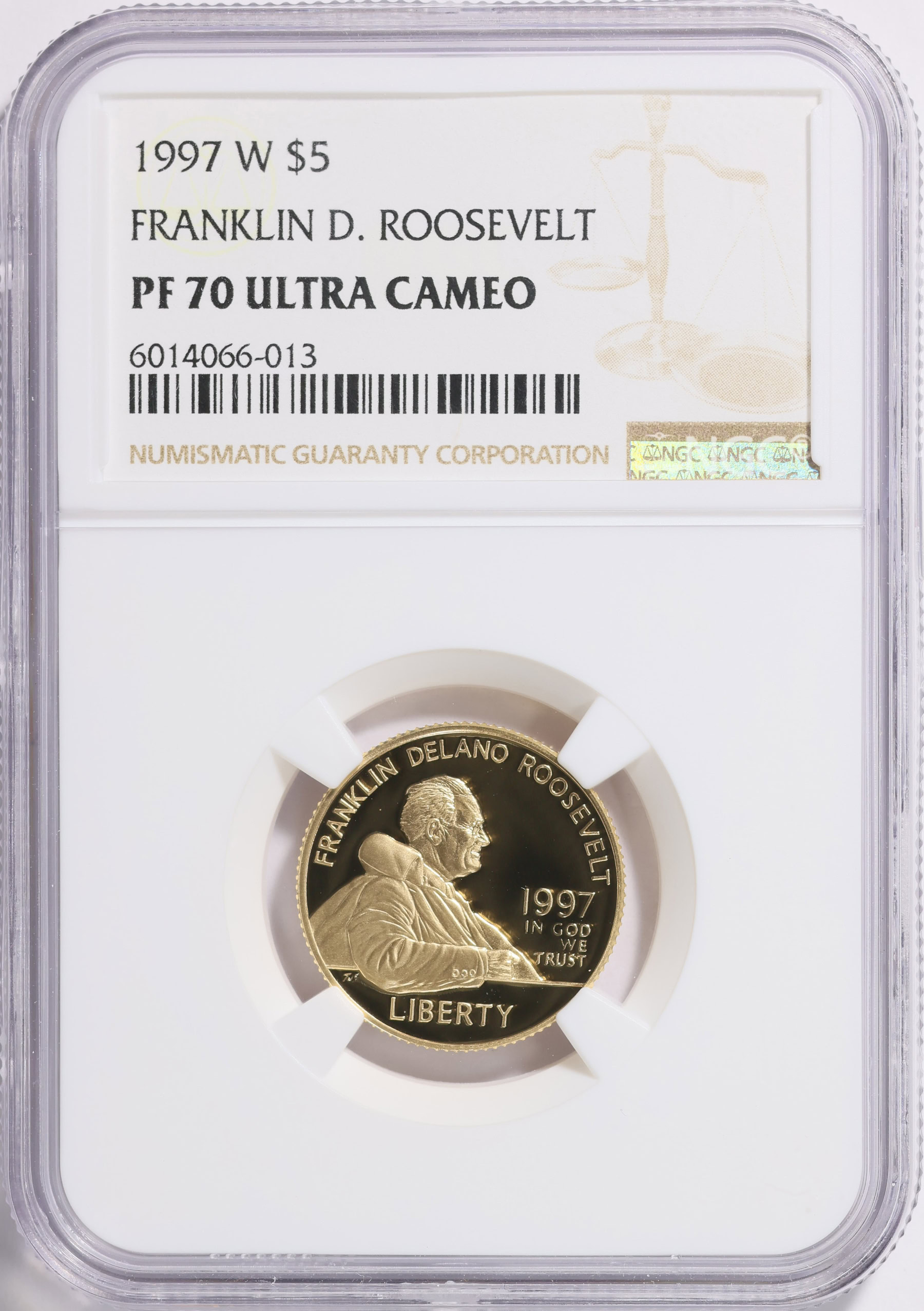 1997-W Franklin D. Roosevelt Gold $5 NGC Proof-70 UC (Item 1652189 ...