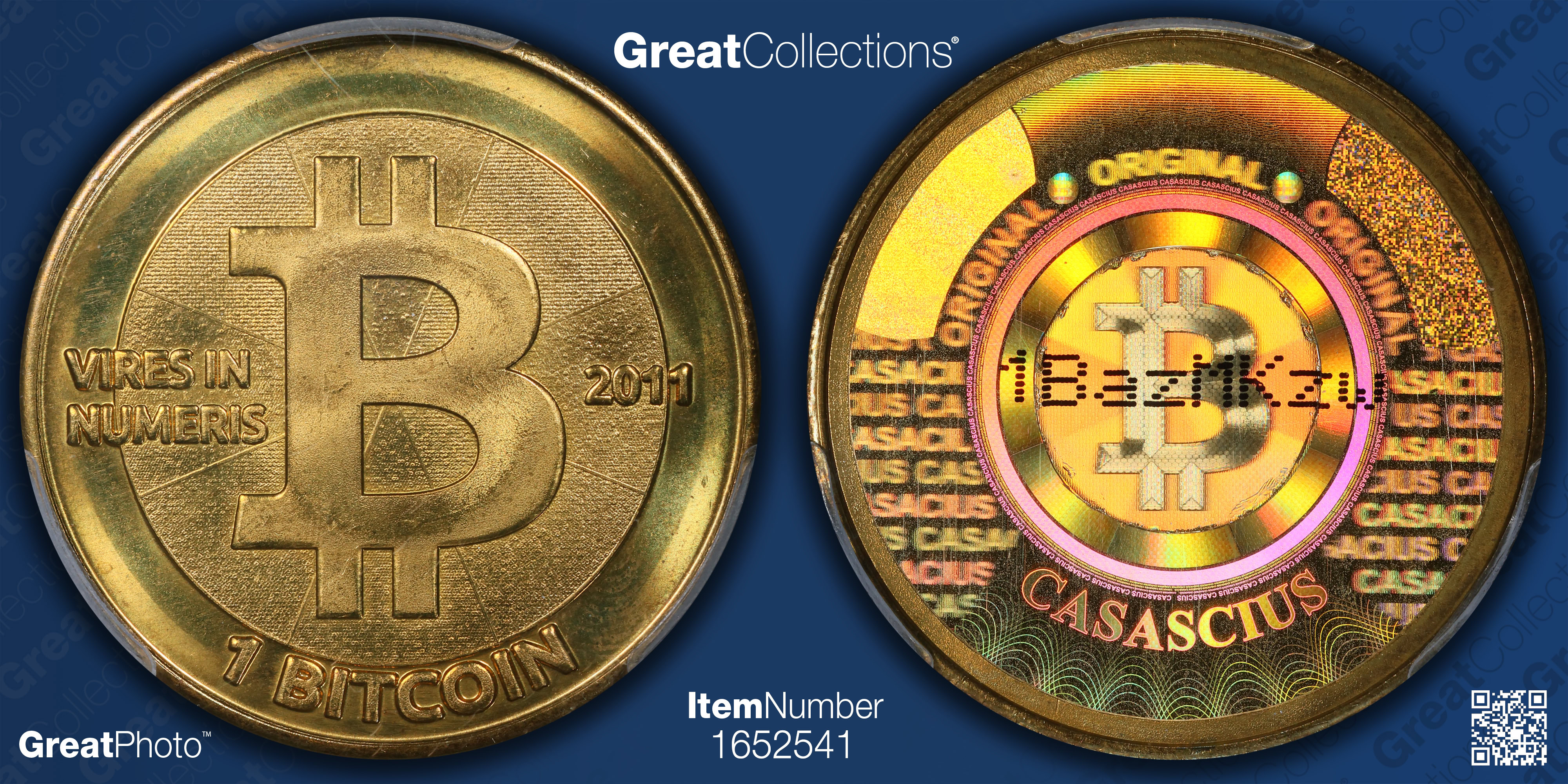 2011 1 BTC Casascius Bitcoin Casascius Redeemed PCGS MS-67 (Item ...