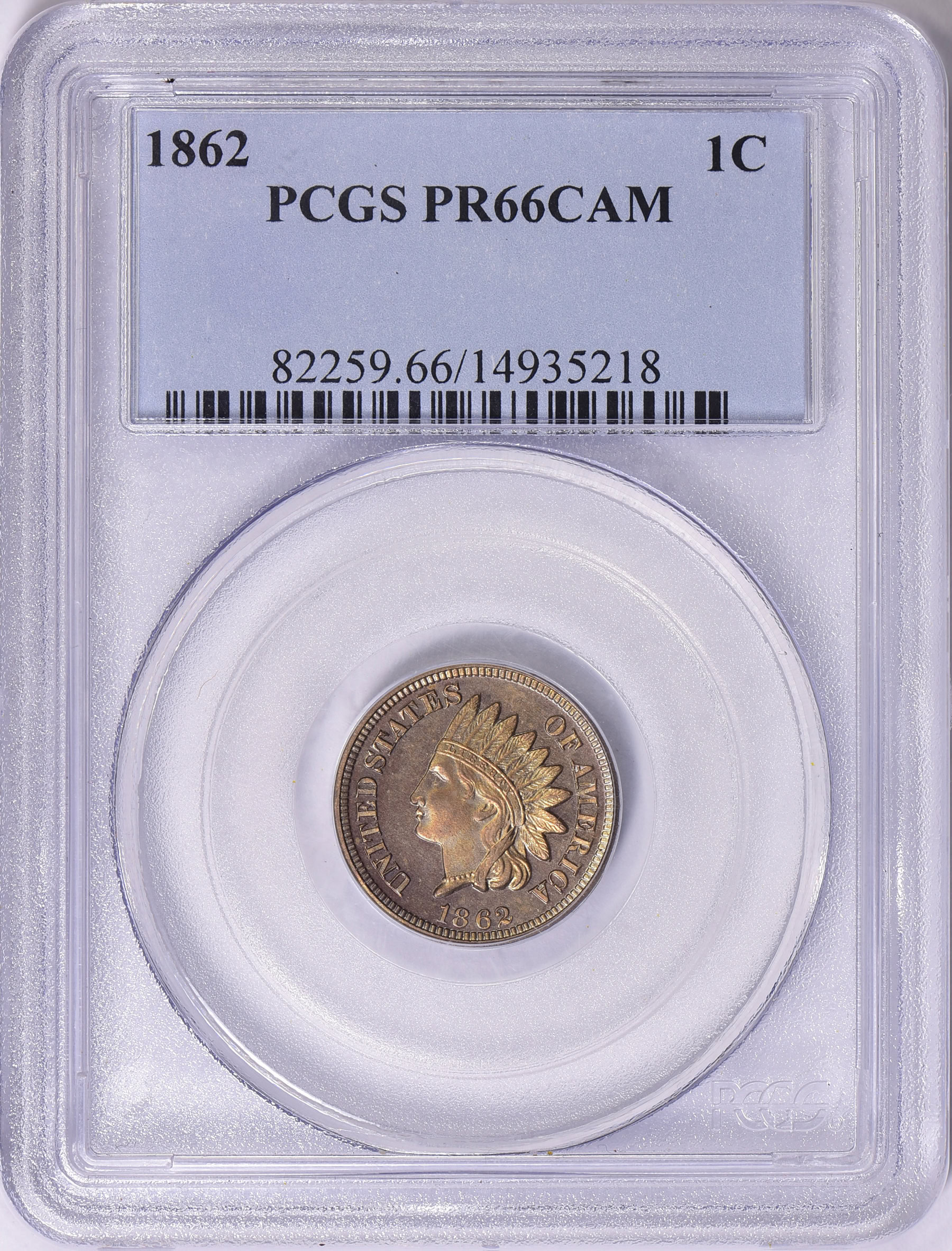 1862 Indian Cent PCGS Proof-66 CAMEO (Toned) (Item 1652719 ...