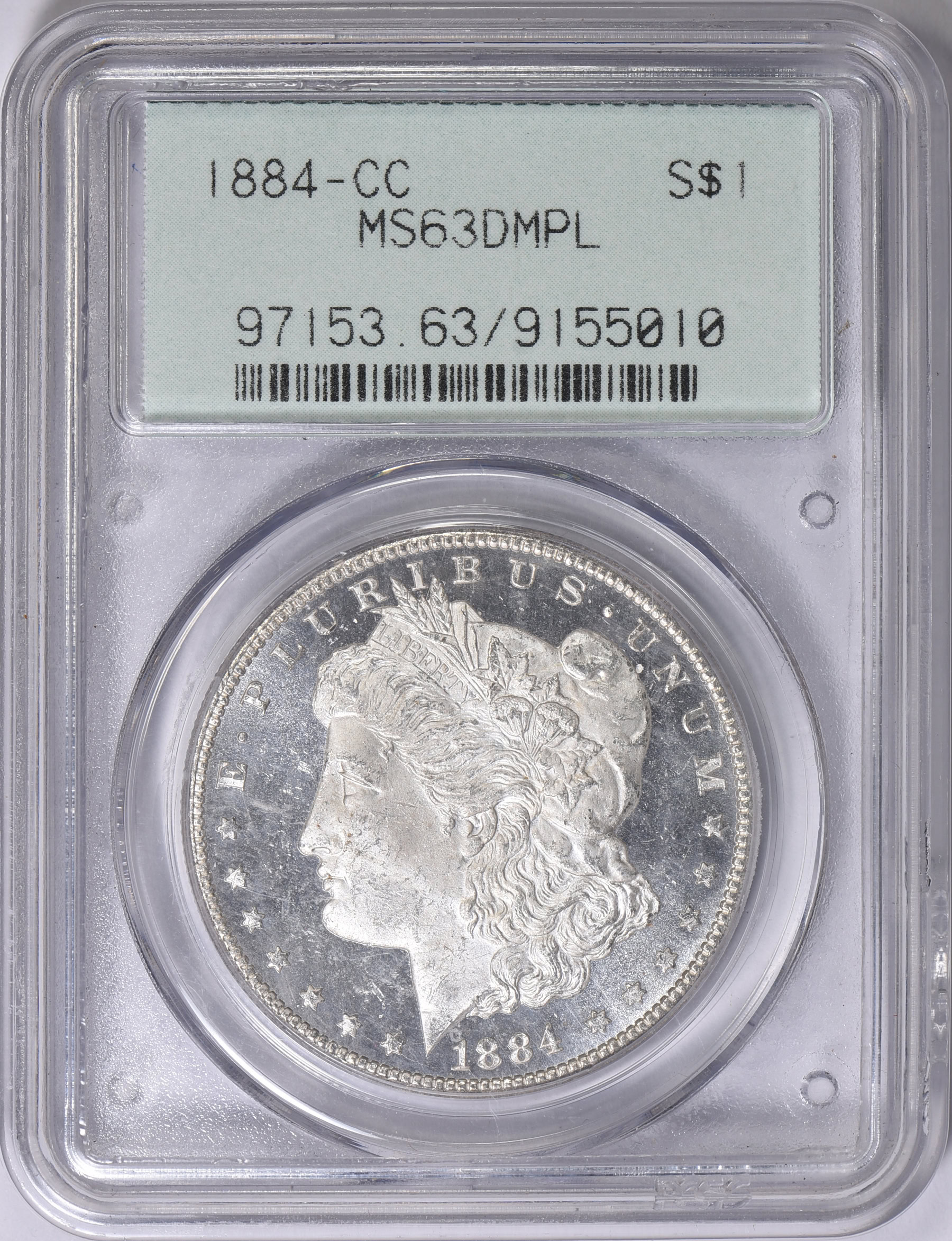 1884-CC Morgan Silver Dollar PCGS MS-63 DMPL OGH (2nd Gen) (Item 1652723) | GreatCollections ...