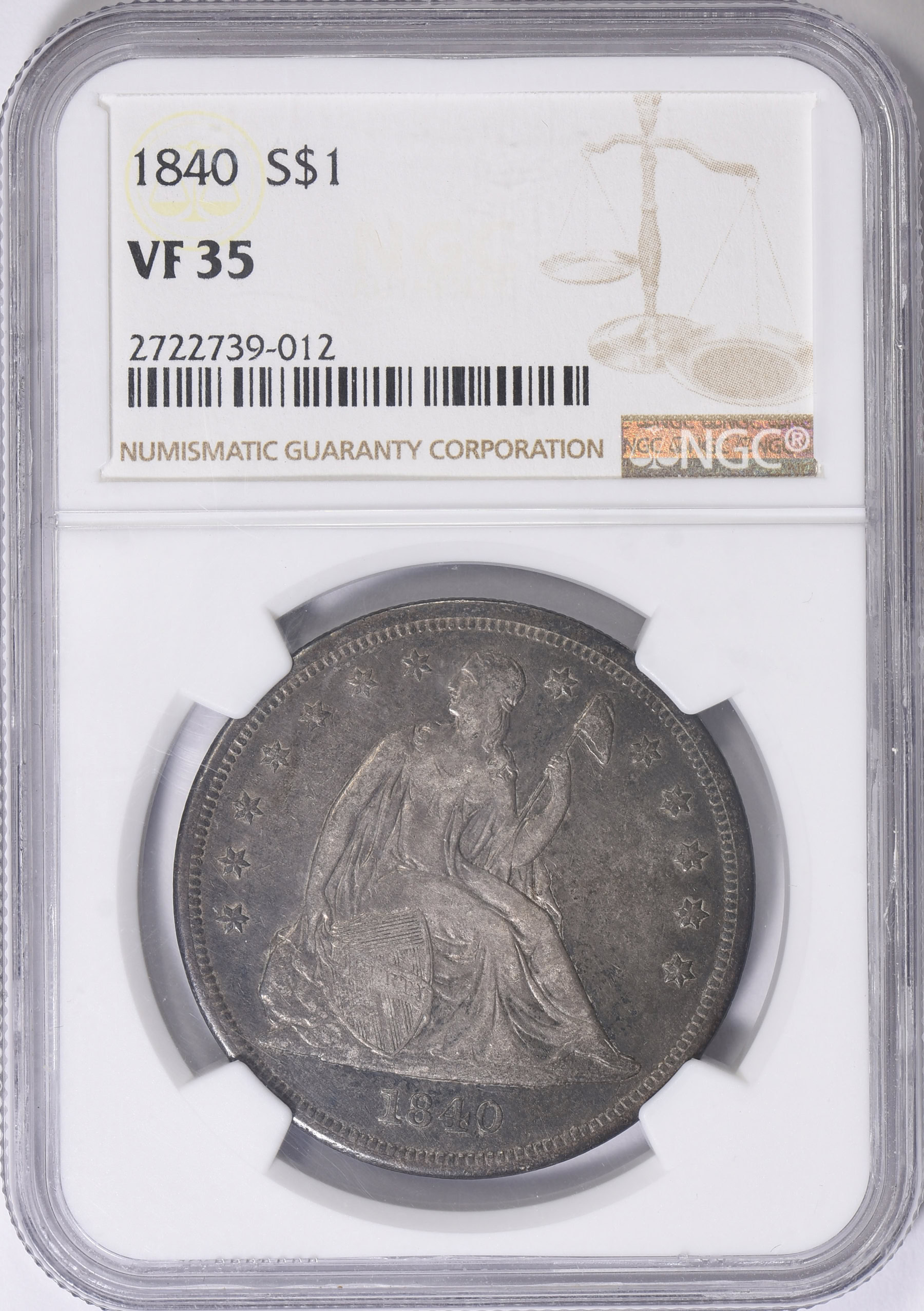 1840 Seated Liberty Silver Dollar NGC VF-35 (Item 1652752) | GreatCollections Coin Auctions