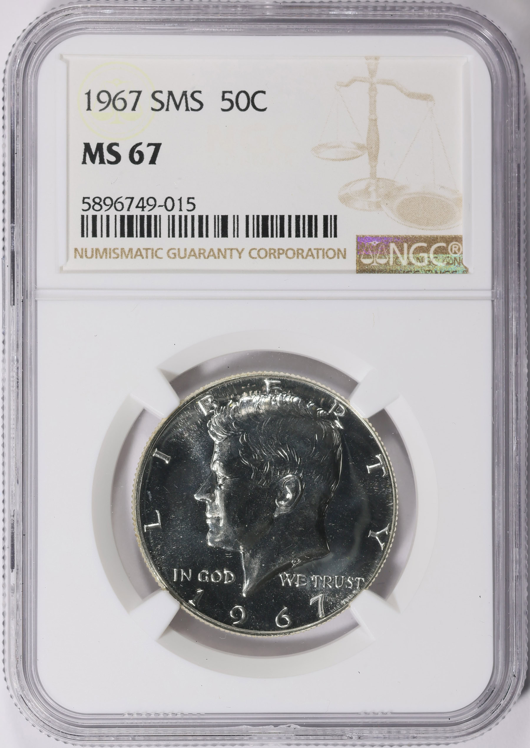 1967 Kennedy Half Dollar SMS NGC MS-67 (Item 1652807) | GreatCollections Coin Auctions