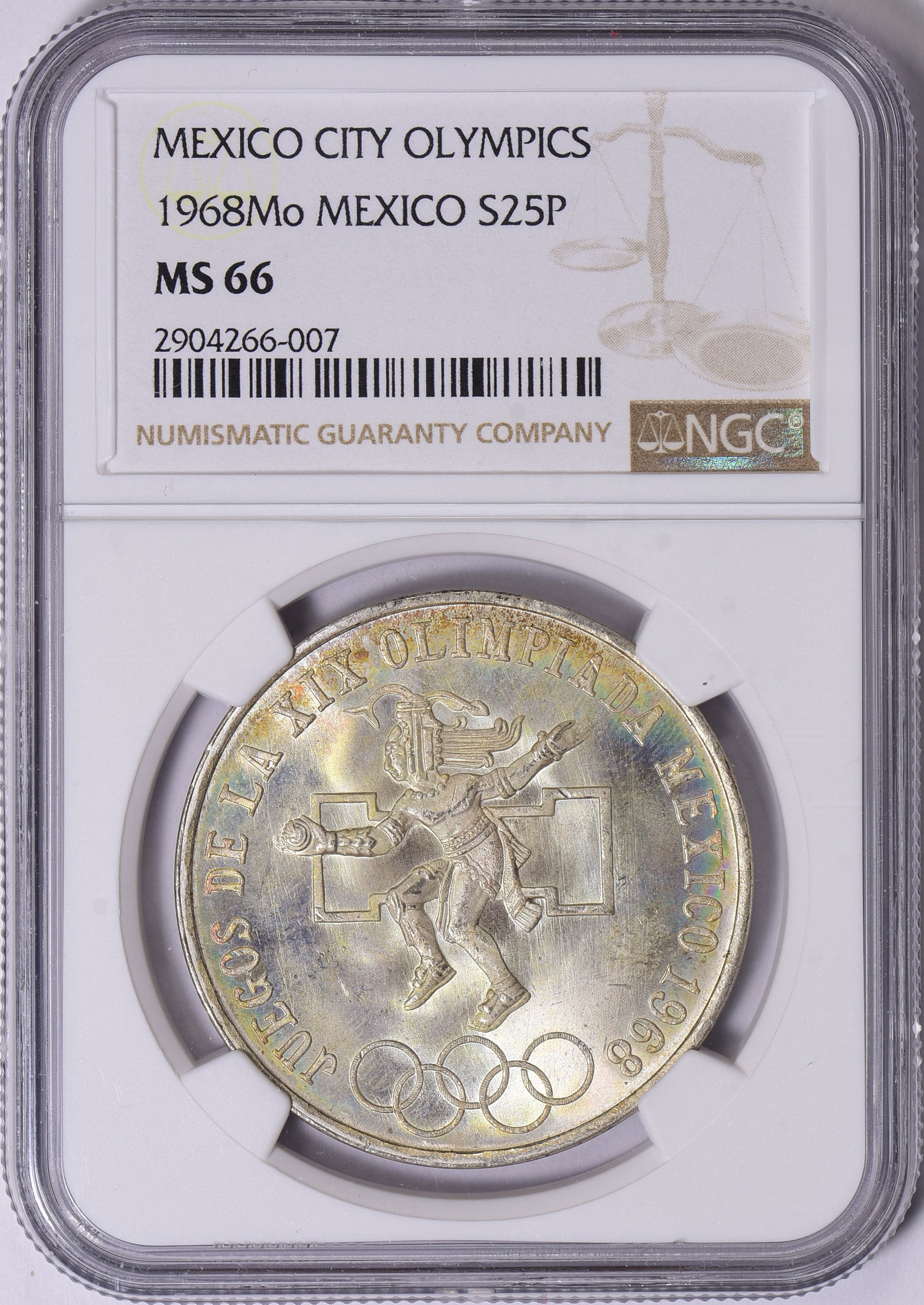 Mexico 1968-Mo Silver 25 Pesos Olympics Type 1 KM-479.1 NGC MS-66 (Item ...