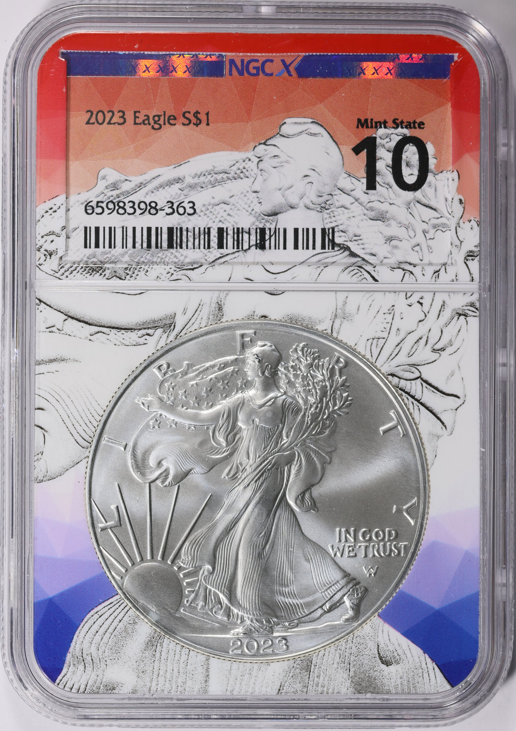 2023 $1 Silver Eagle NGCX Mint State 10 (NGC MS-70) (Item 1653347 ...