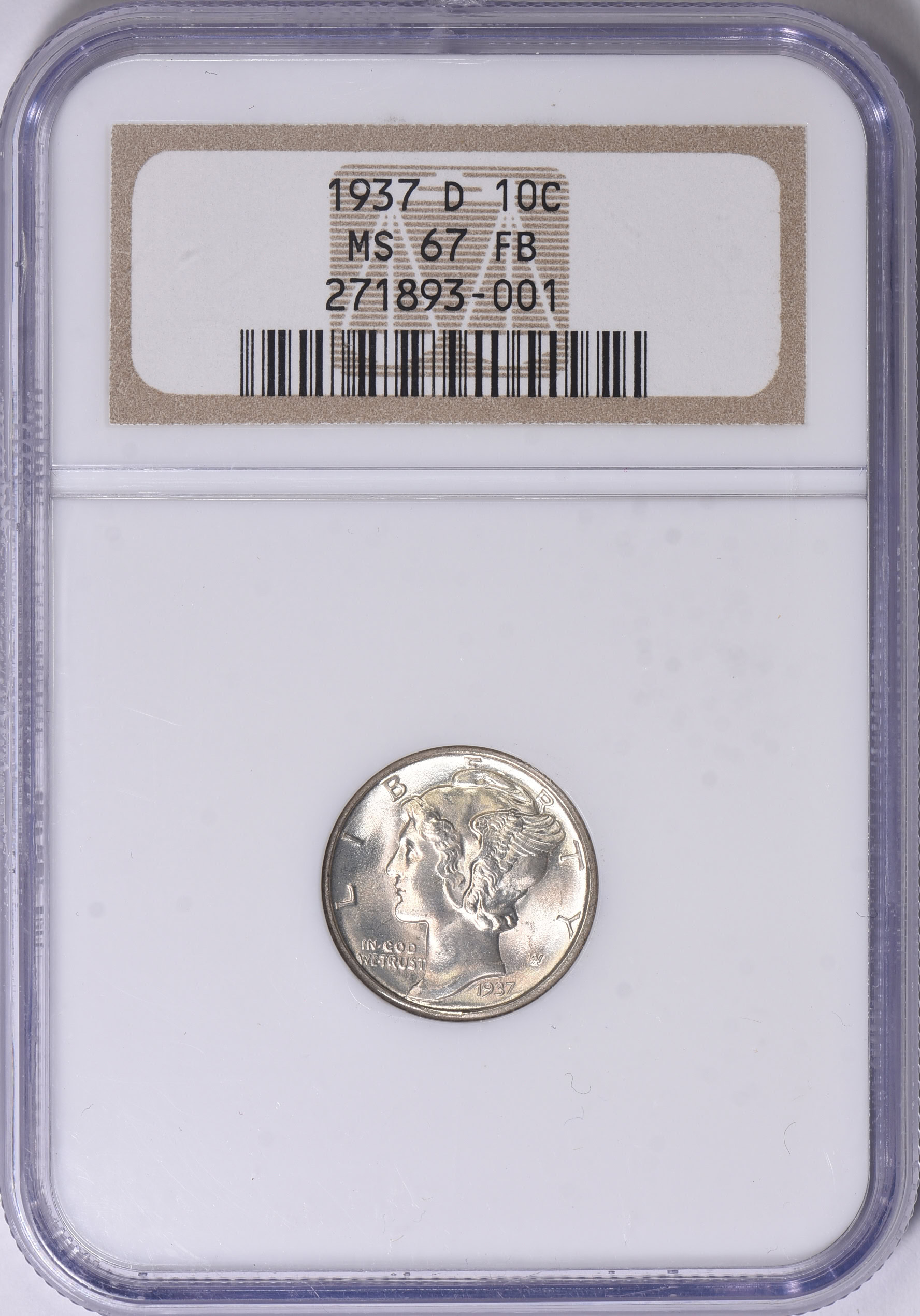 1937-D Mercury Dime NGC MS-67 FB (Item 1653640) | GreatCollections Coin Auctions