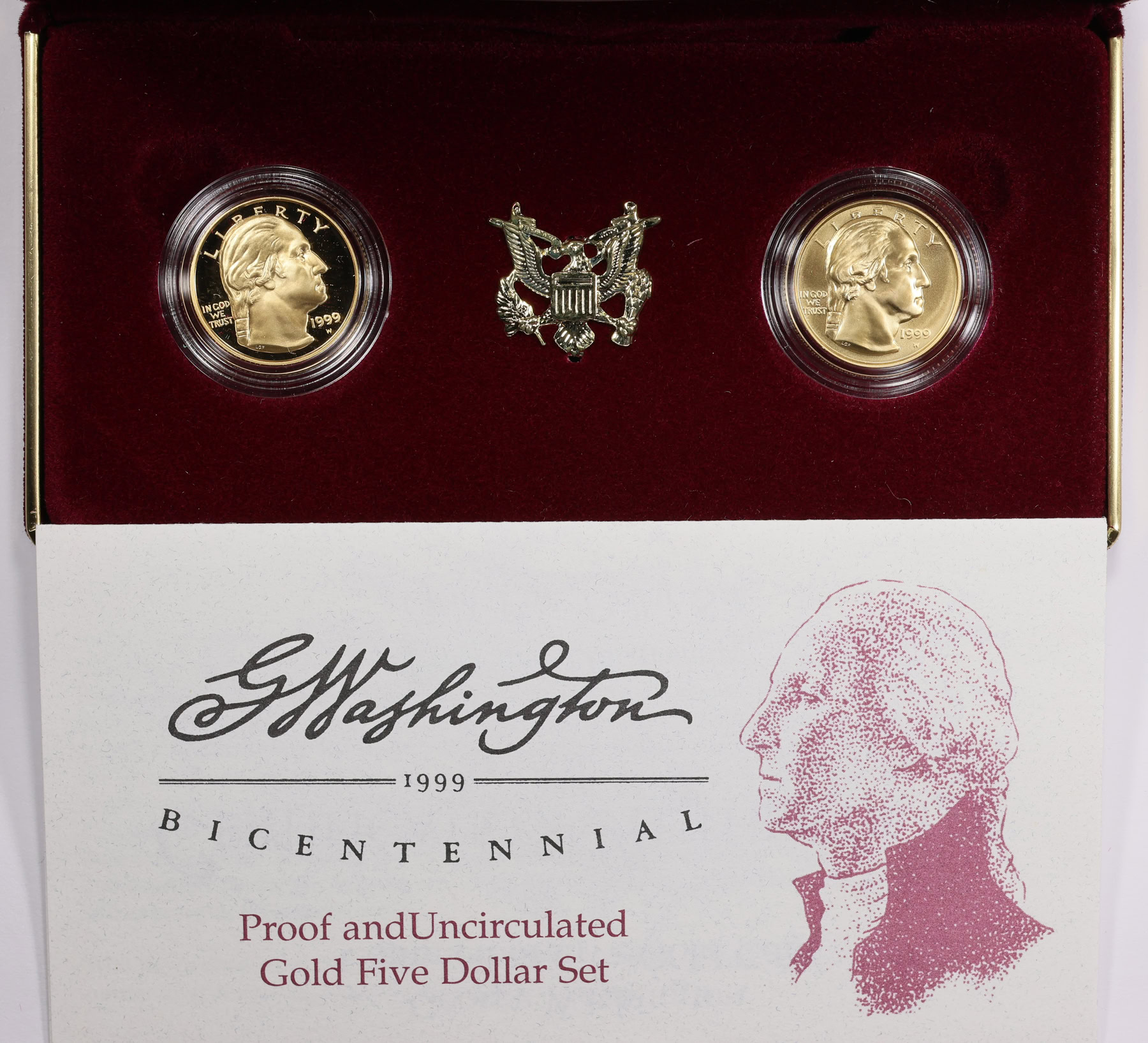 1999-W George Washington Death Bicentennial Gold $5 Uncirculated and ...