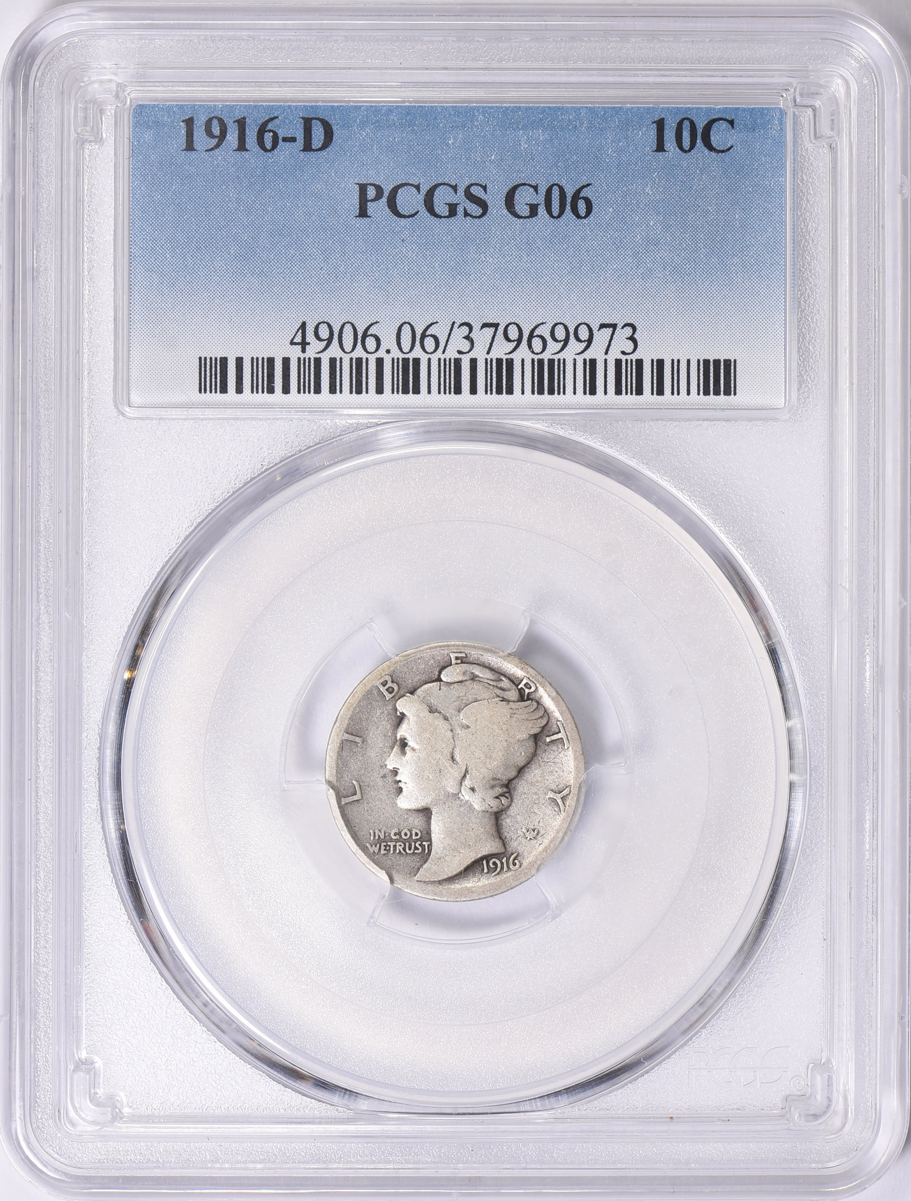 1916-D Mercury Dime PCGS G-06 (Item 1653725) | GreatCollections Coin ...