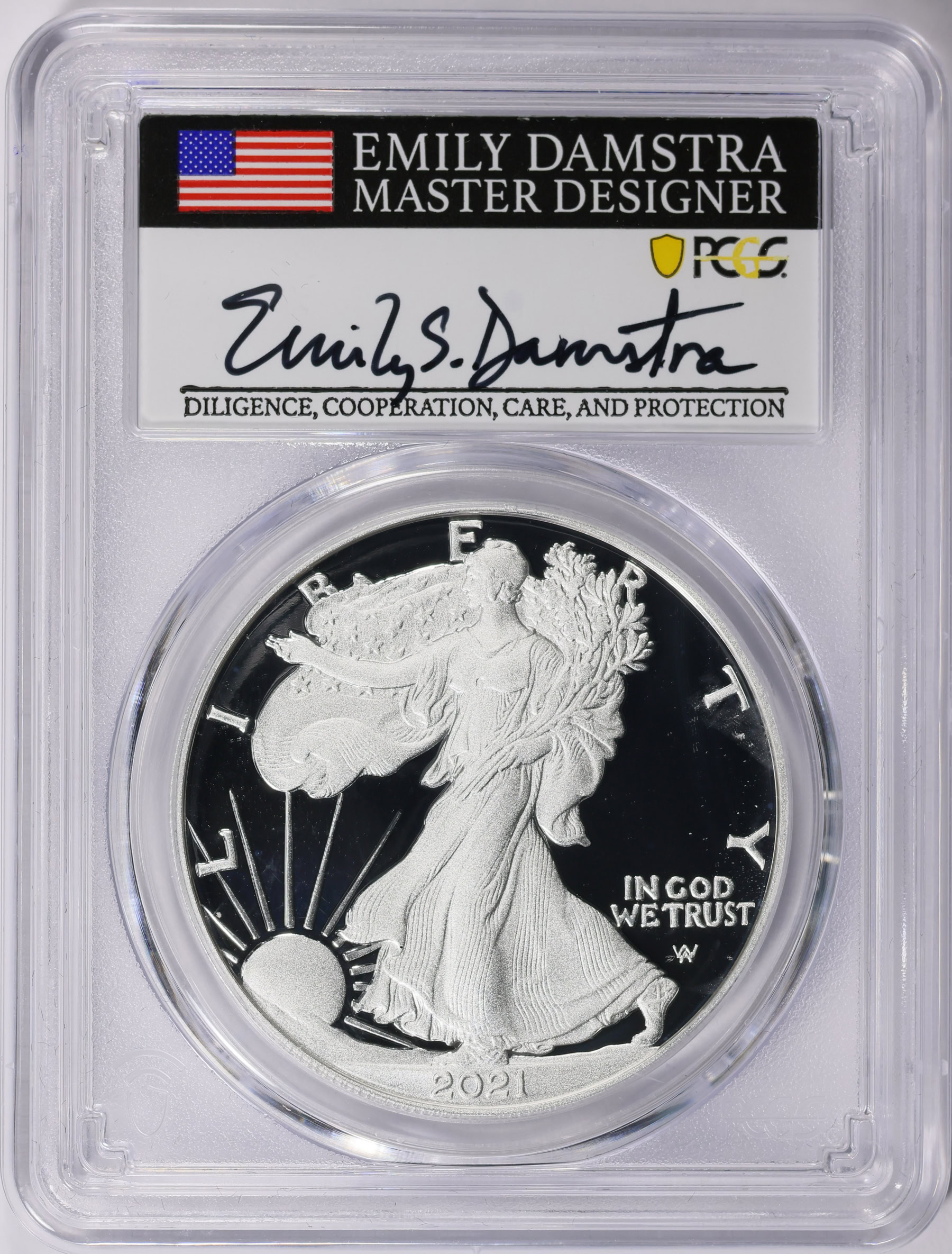 2021-W $1 Silver Eagle Type 2 Advanced Release PCGS Proof-70 DCAM ...