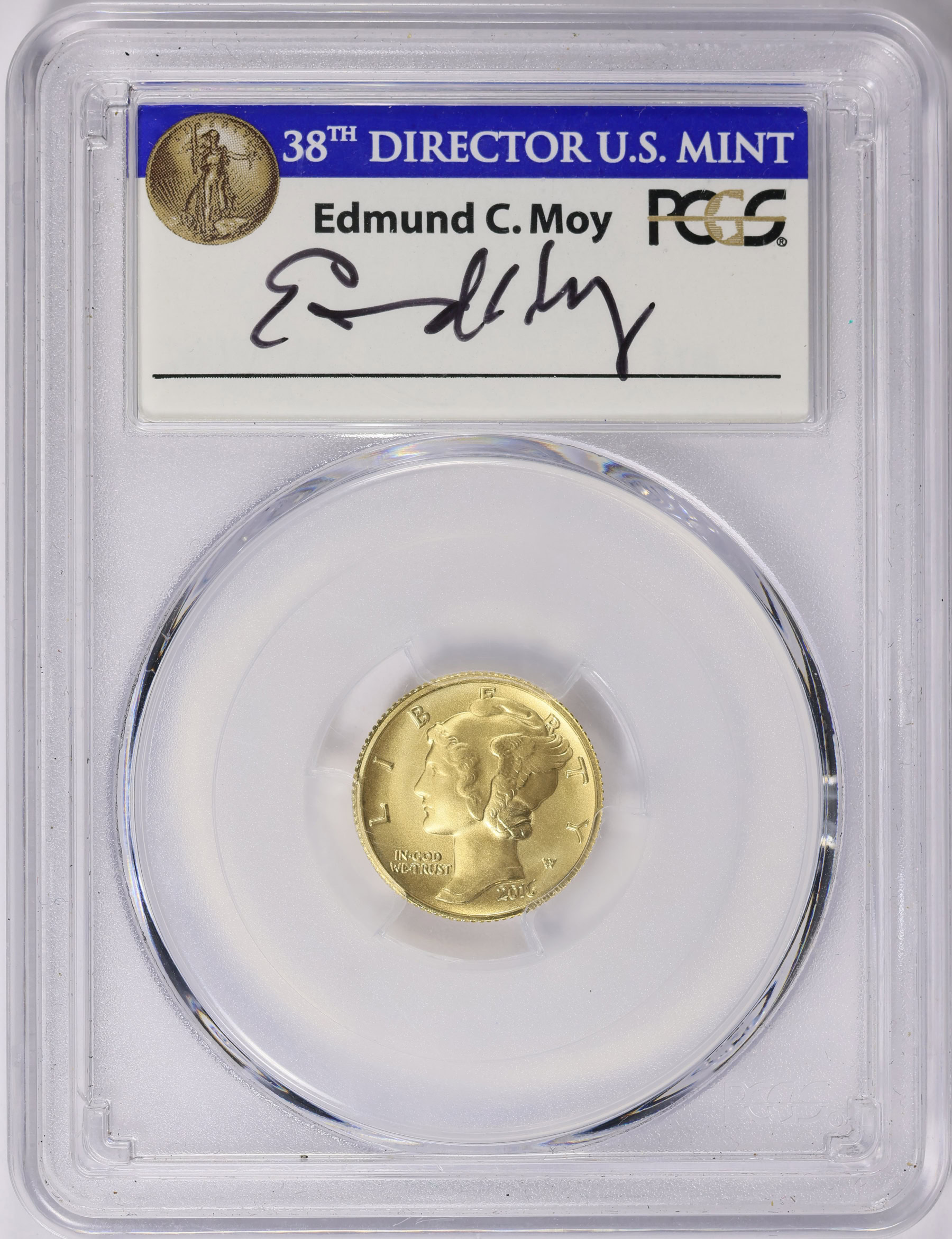 2016-W Gold Mercury Dime 100th Anniversary. First Strike PCGS SP-70 ...