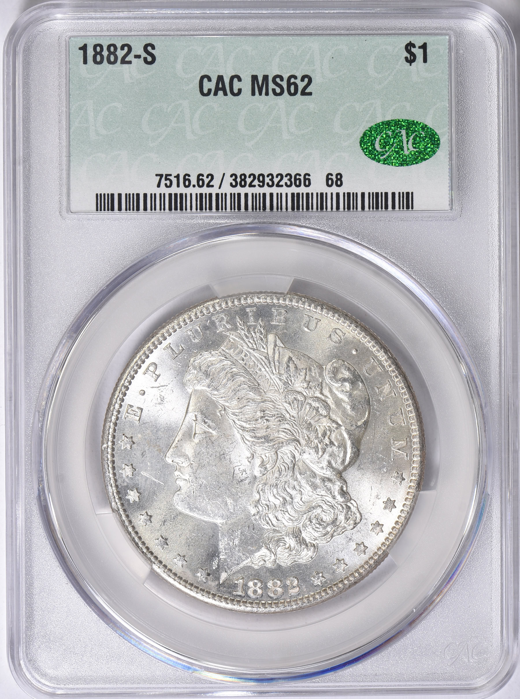 1882-S Morgan Silver Dollar CACG MS-62 (Item 1654058 ...