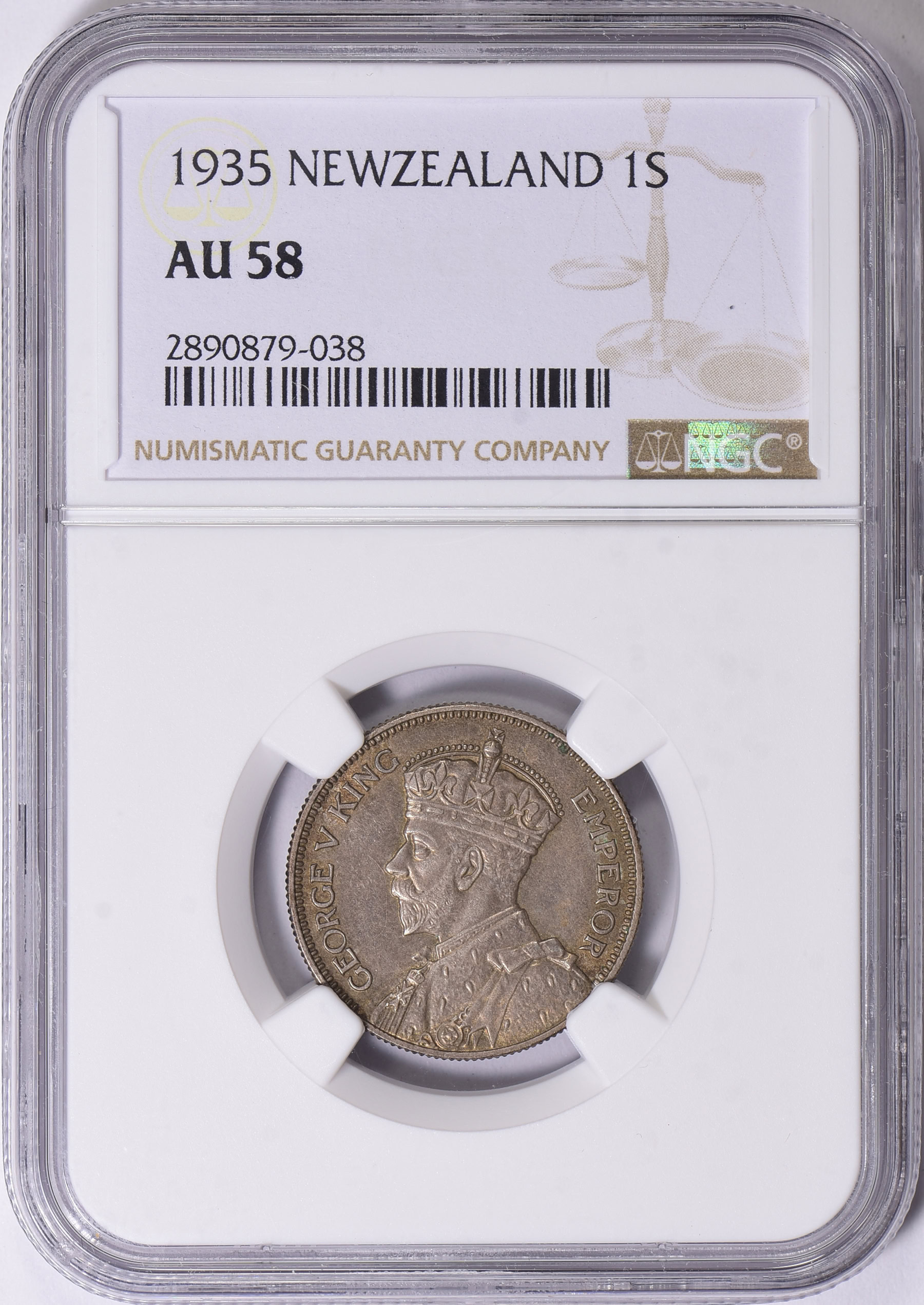 New Zealand 1935 Silver Shilling KM-3 NGC AU-58 (Item 1654213) | GreatCollections Coin Auctions