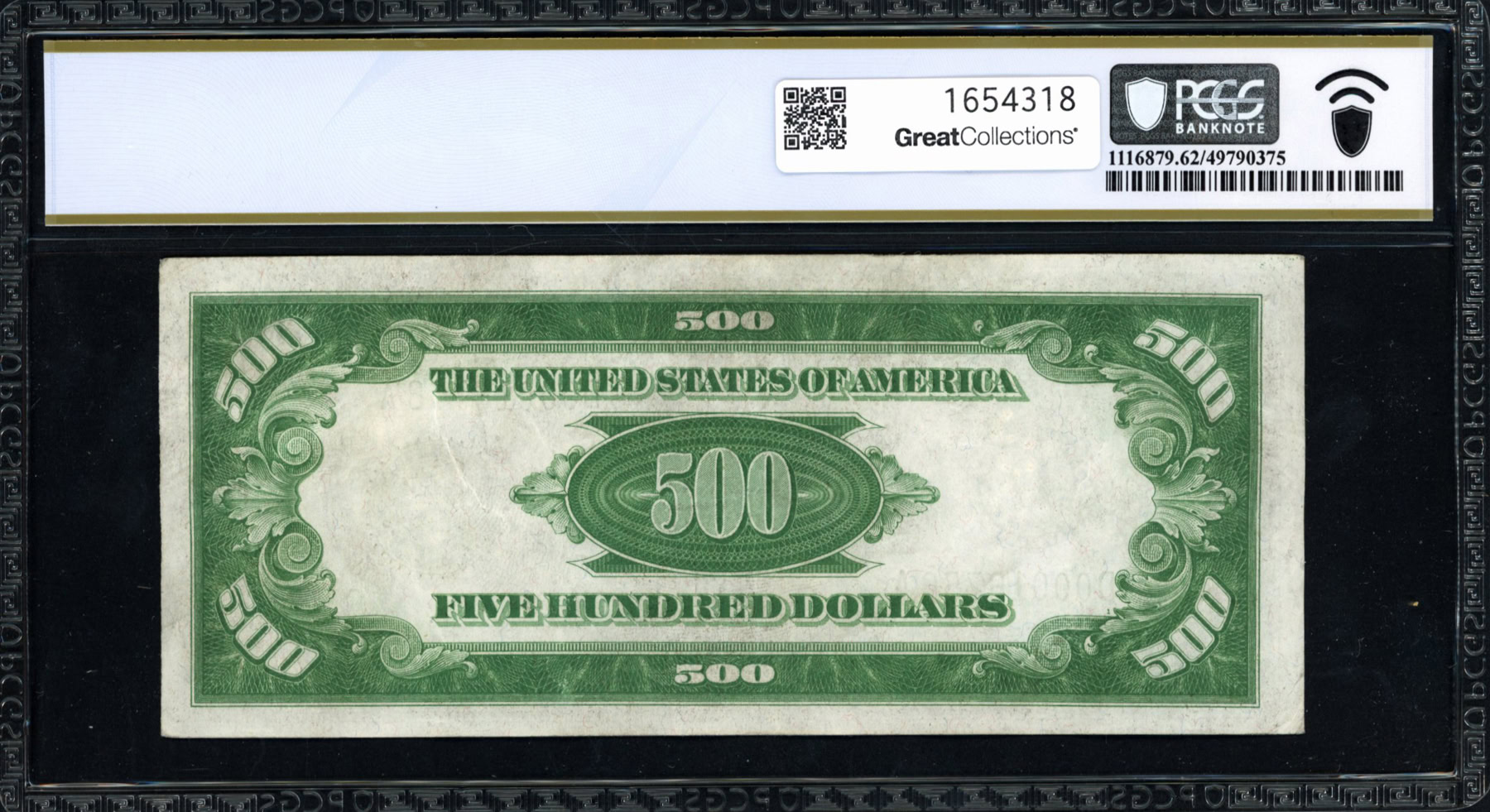 Fr. 2201-Ddgs Dark Green (DA Block) 1934 $500 Cleveland Federal Reserve ...