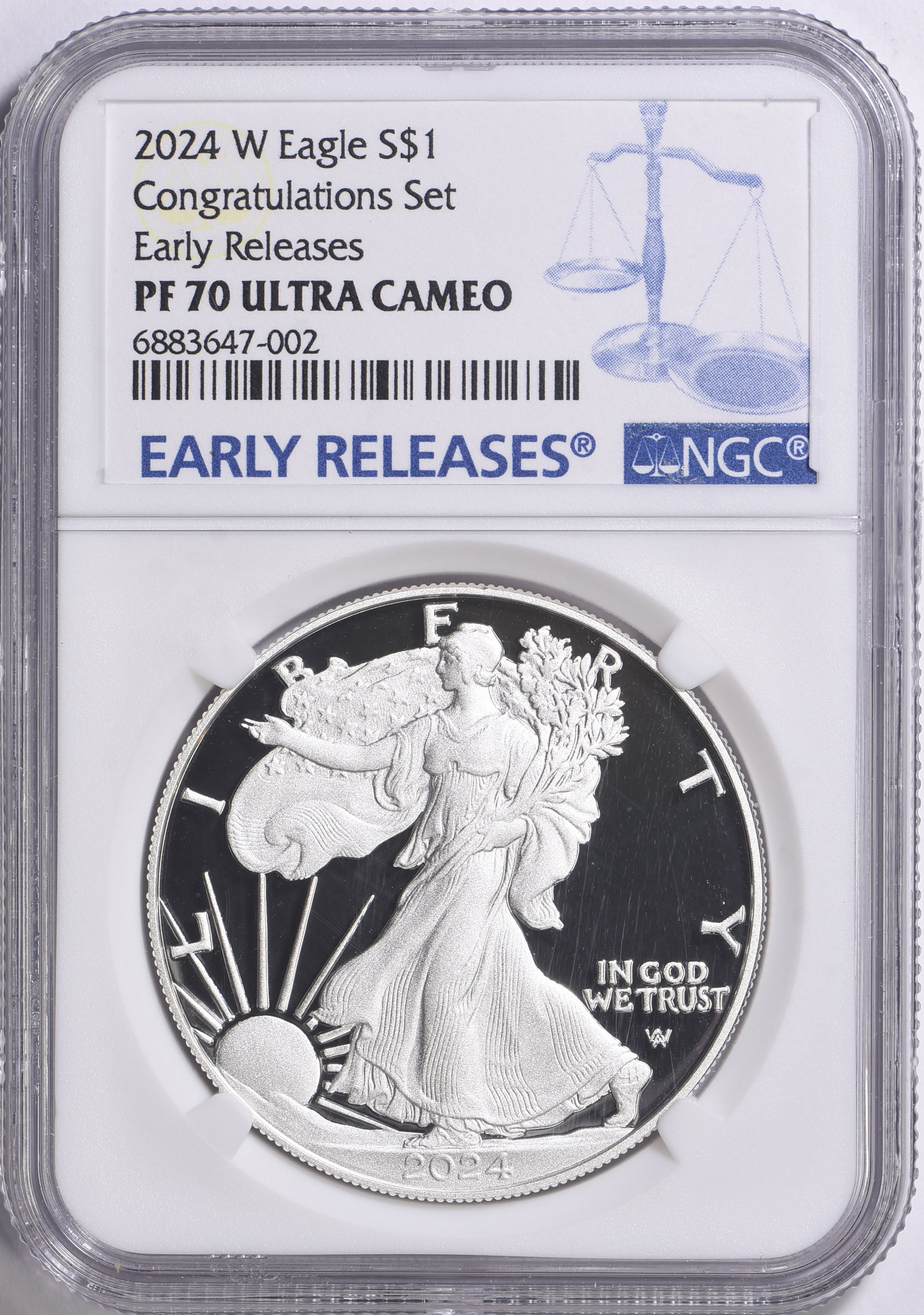 2024-W $1 Silver Eagle (From the Congratulations Set) Early Releases NGC Proof-70 UC | NGC Cert ...