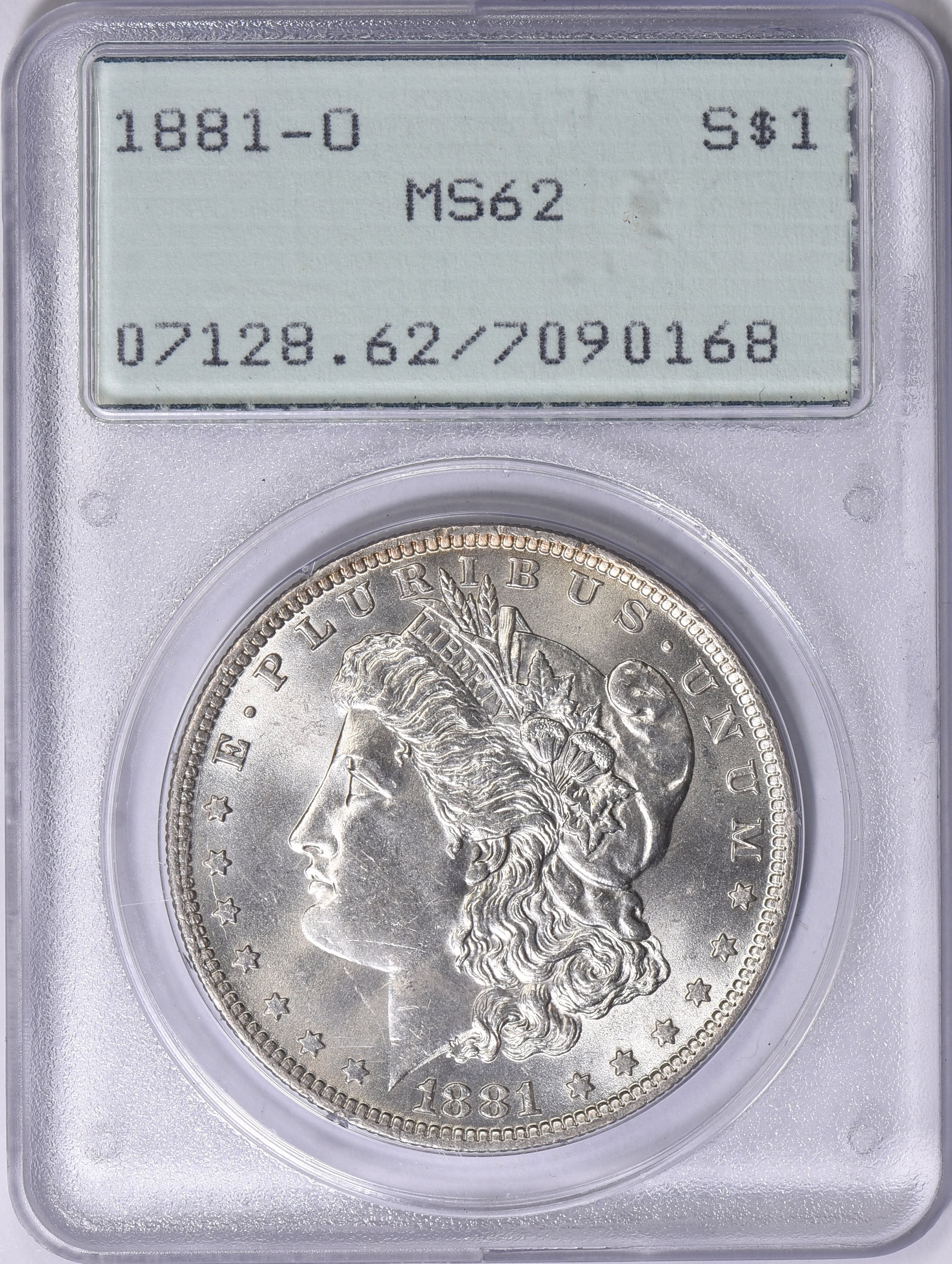 1881-O Morgan Silver Dollar PCGS MS-62 OGH (1st Gen) (Item 1654520) | GreatCollections Coin Auctions