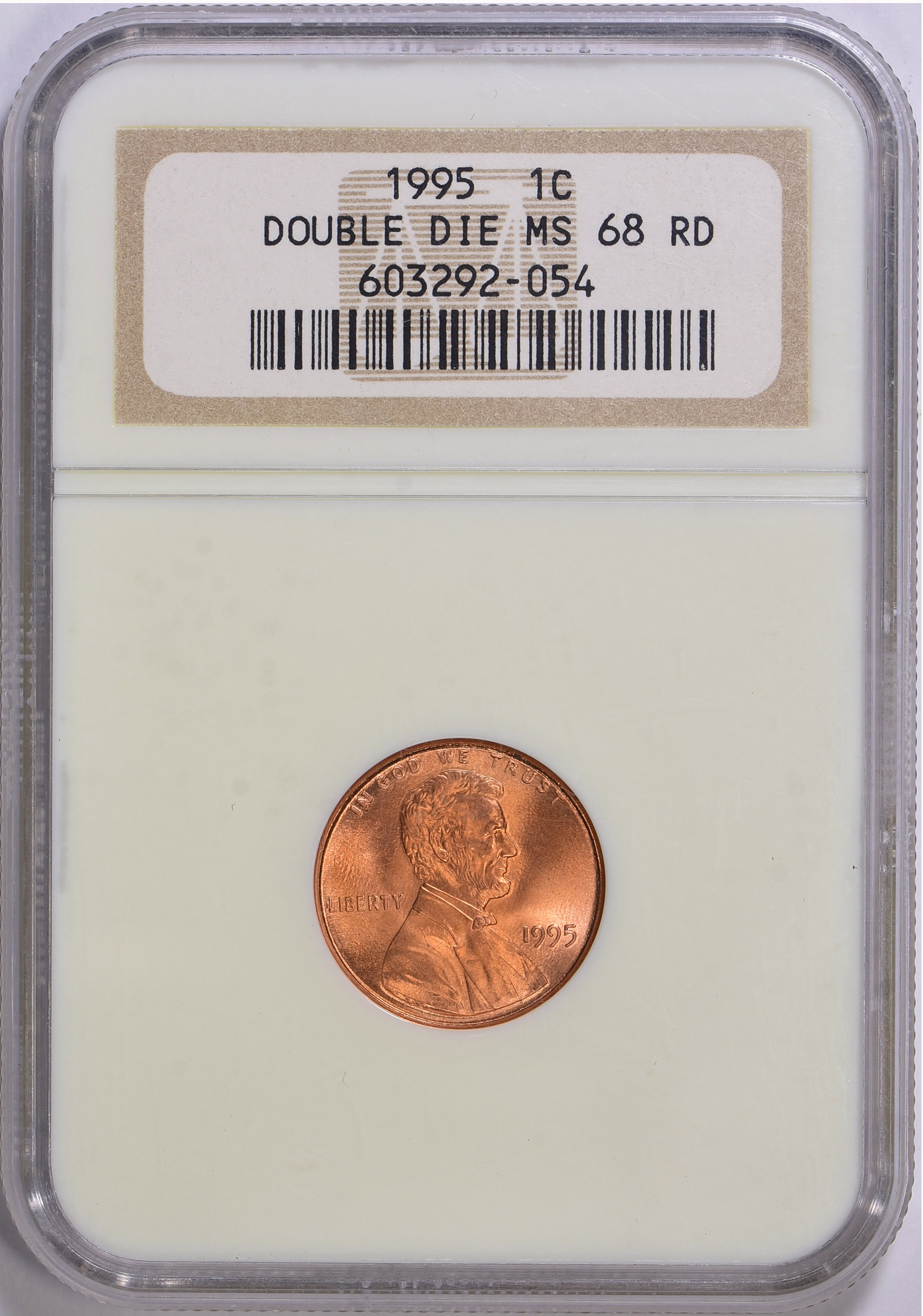 1995 Lincoln Cent Doubled Die Obverse NGC MS-68 RD (Item 1654643 ...