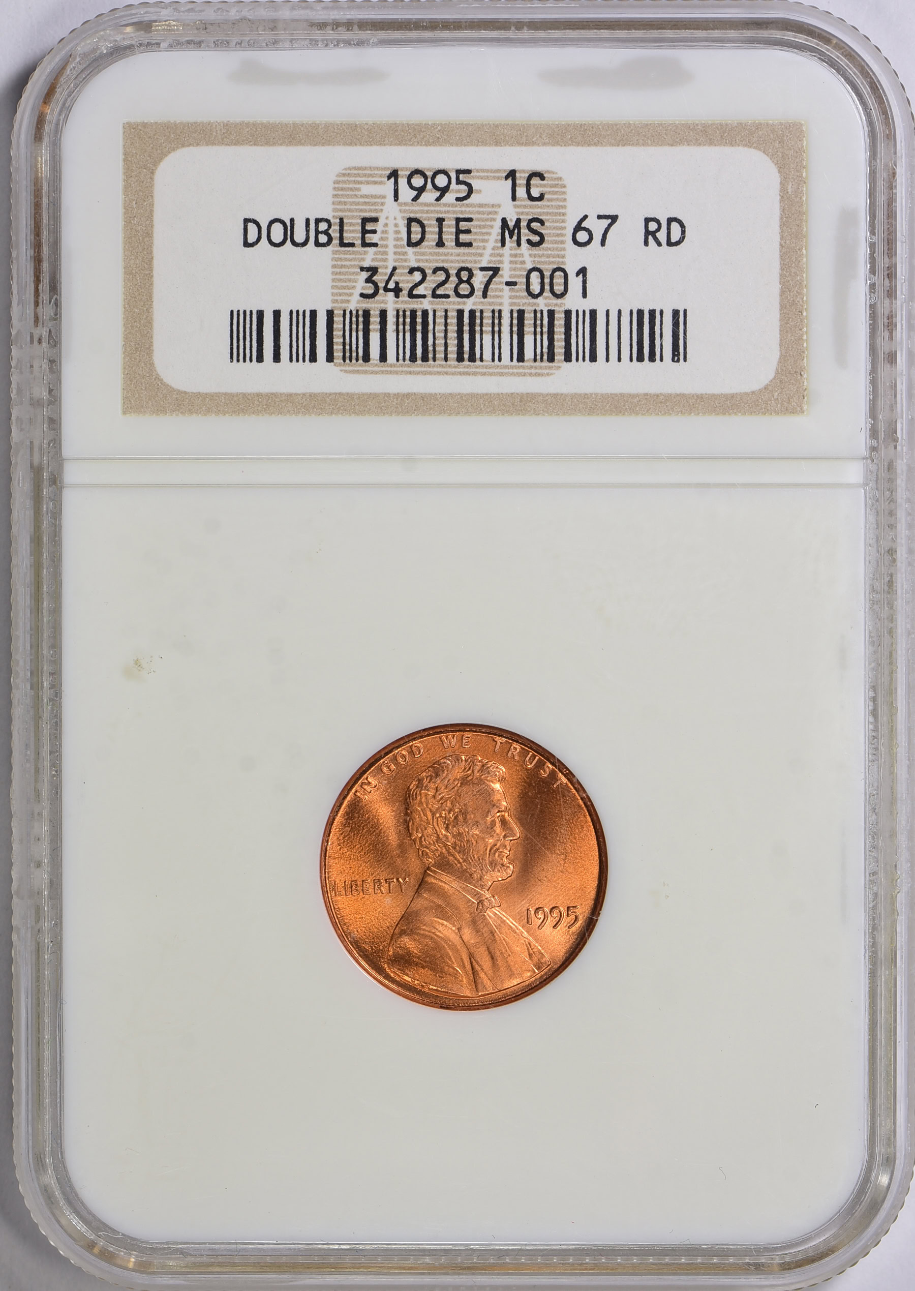 1995 Lincoln Cent Doubled Die Obverse NGC MS-67 RD (Item 1654645 ...