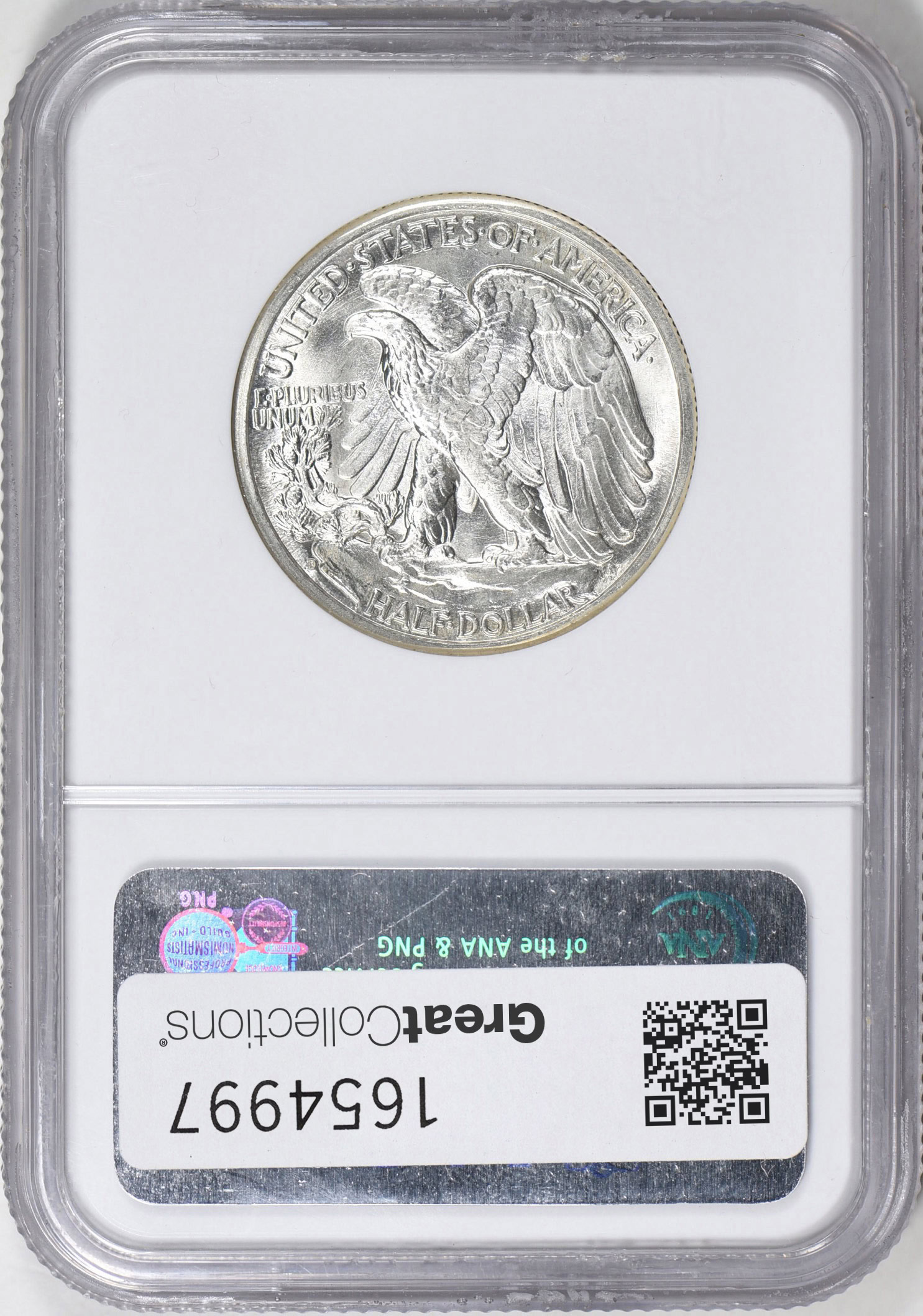1944-D Walking Liberty Half Dollar NGC MS-66 (CAC Green) (Item 1654997) | GreatCollections Coin ...