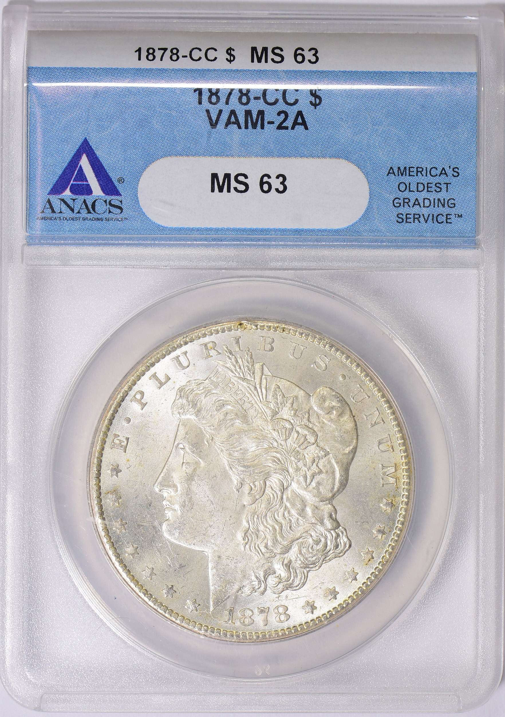 1878-CC Morgan Silver Dollar VAM-2A ANACS MS-63 (Item 1655091) | GreatCollections Coin Auctions