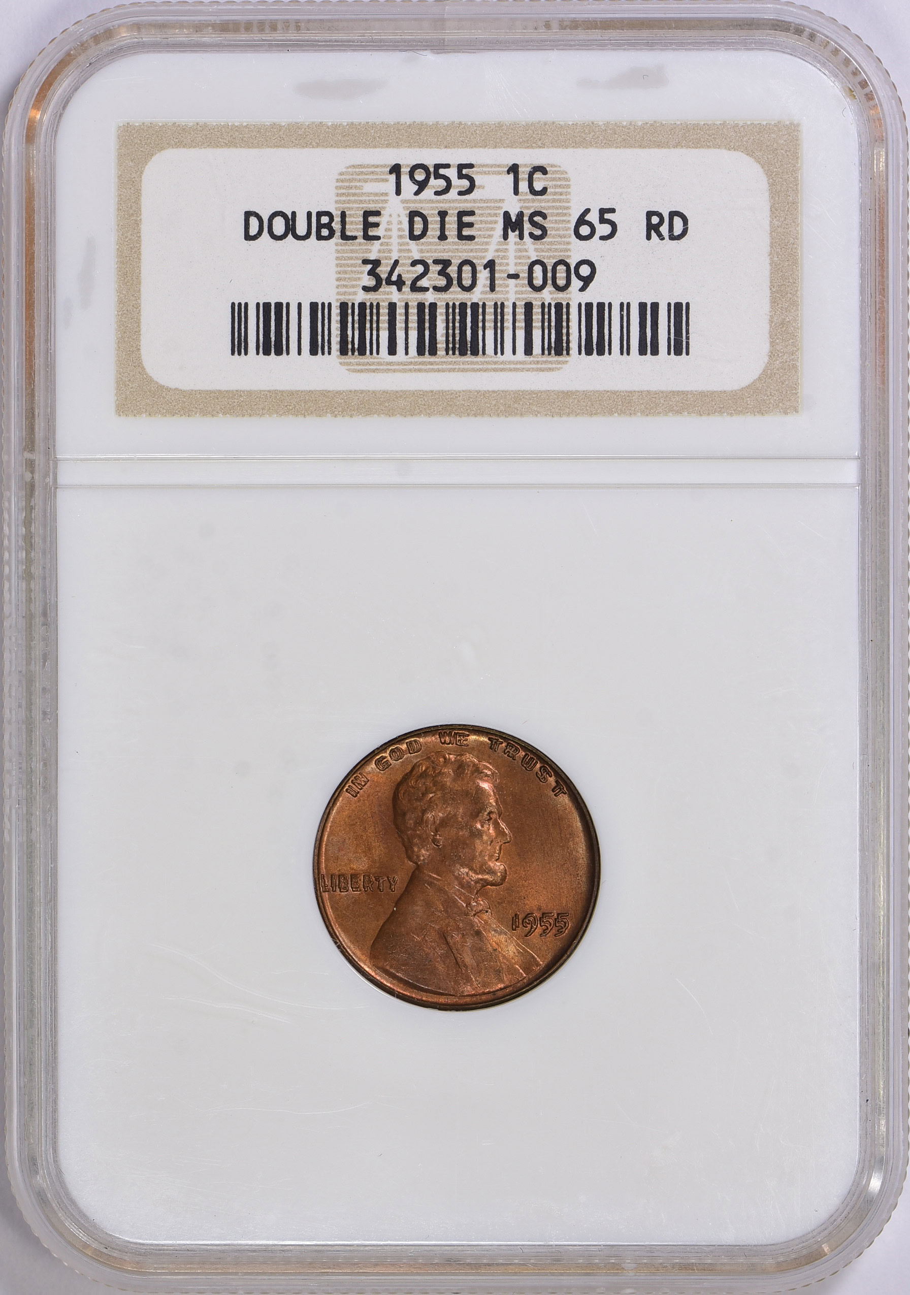 1955 Lincoln Cent Doubled Die Obverse NGC MS-65 RD (Item 1655183 ...