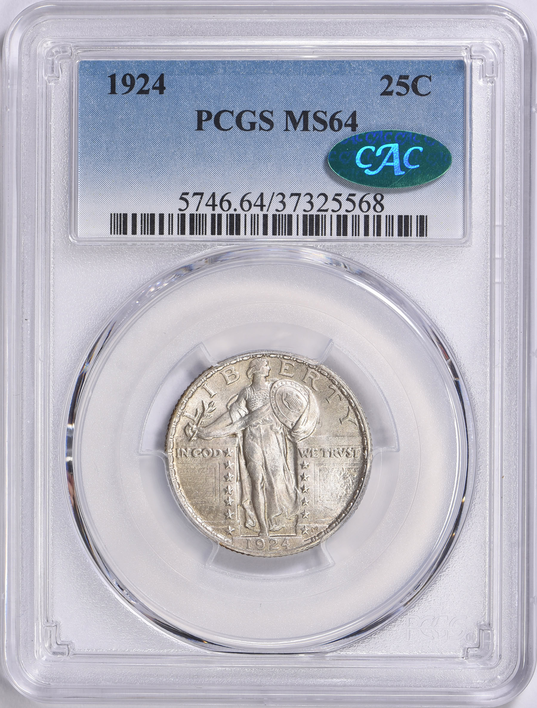 1924 Standing Liberty Quarter PCGS MS-64 (CAC Green) (Toned) (Item ...