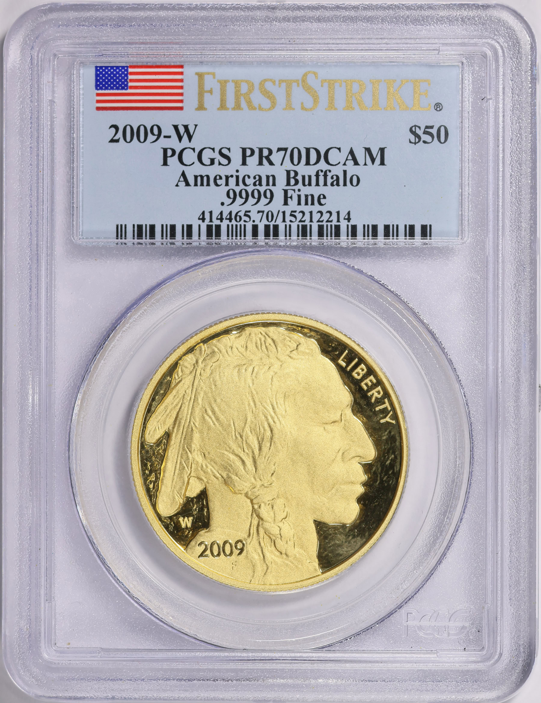 2009-W $50 One-Ounce Gold American Buffalo First Strike PCGS Proof-70 DCAM (Item 1655370 ...