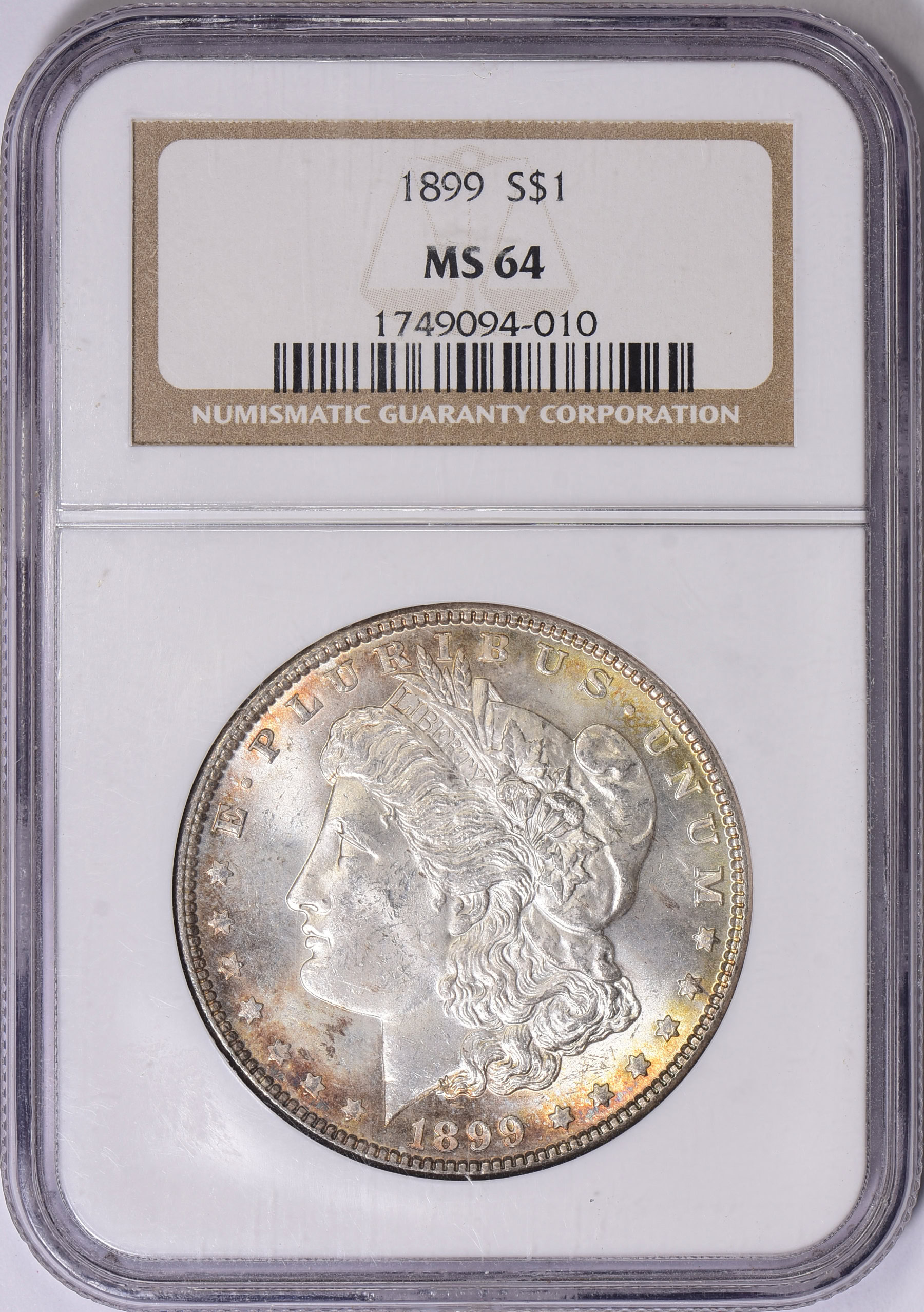 1899 Morgan Silver Dollar NGC MS-64 (Toned) (Item 1655420) | GreatCollections Coin Auctions