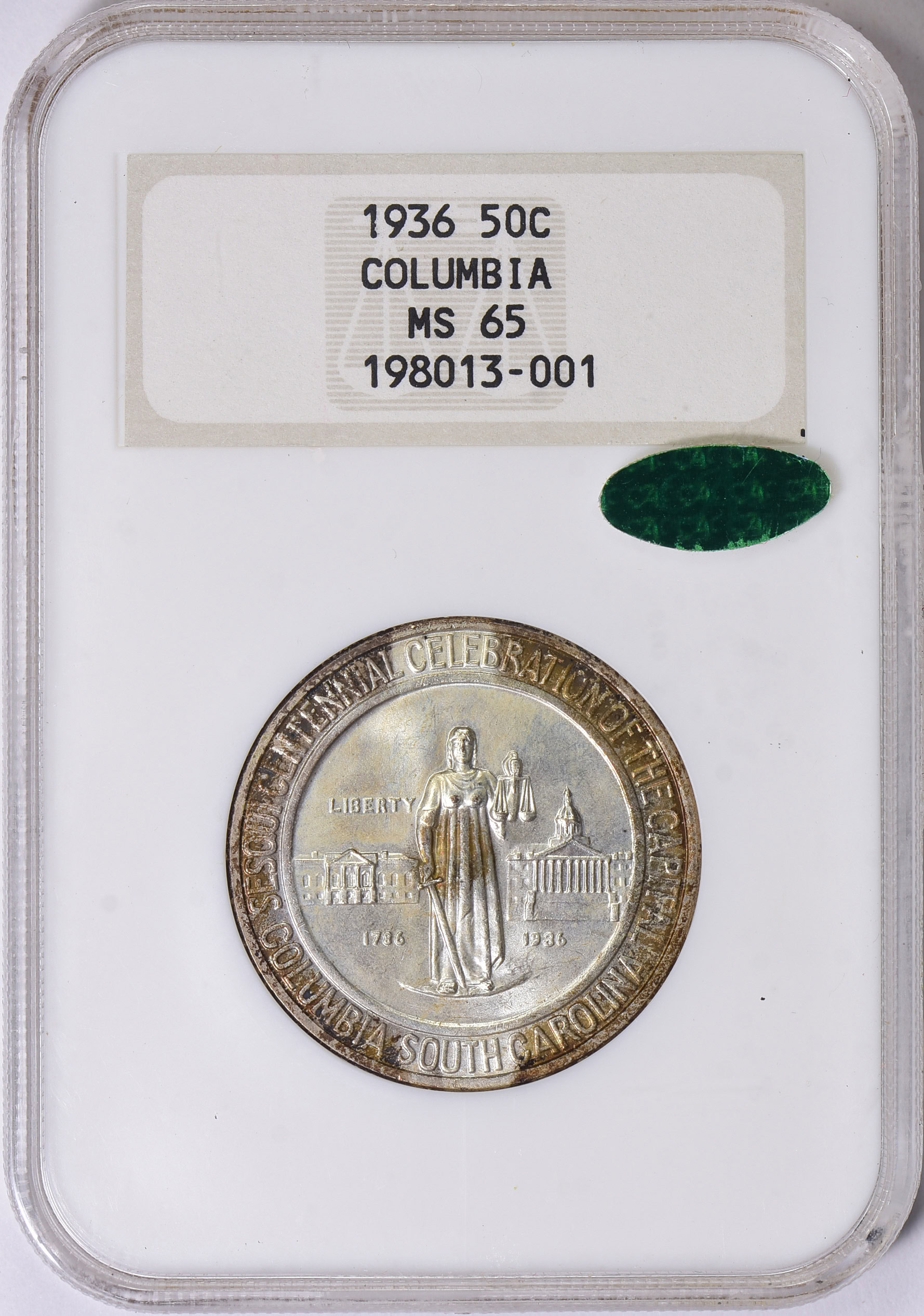 1936 Columbia, South Carolina, Sesquicentennial Half Dollar NGC MS-65 ...