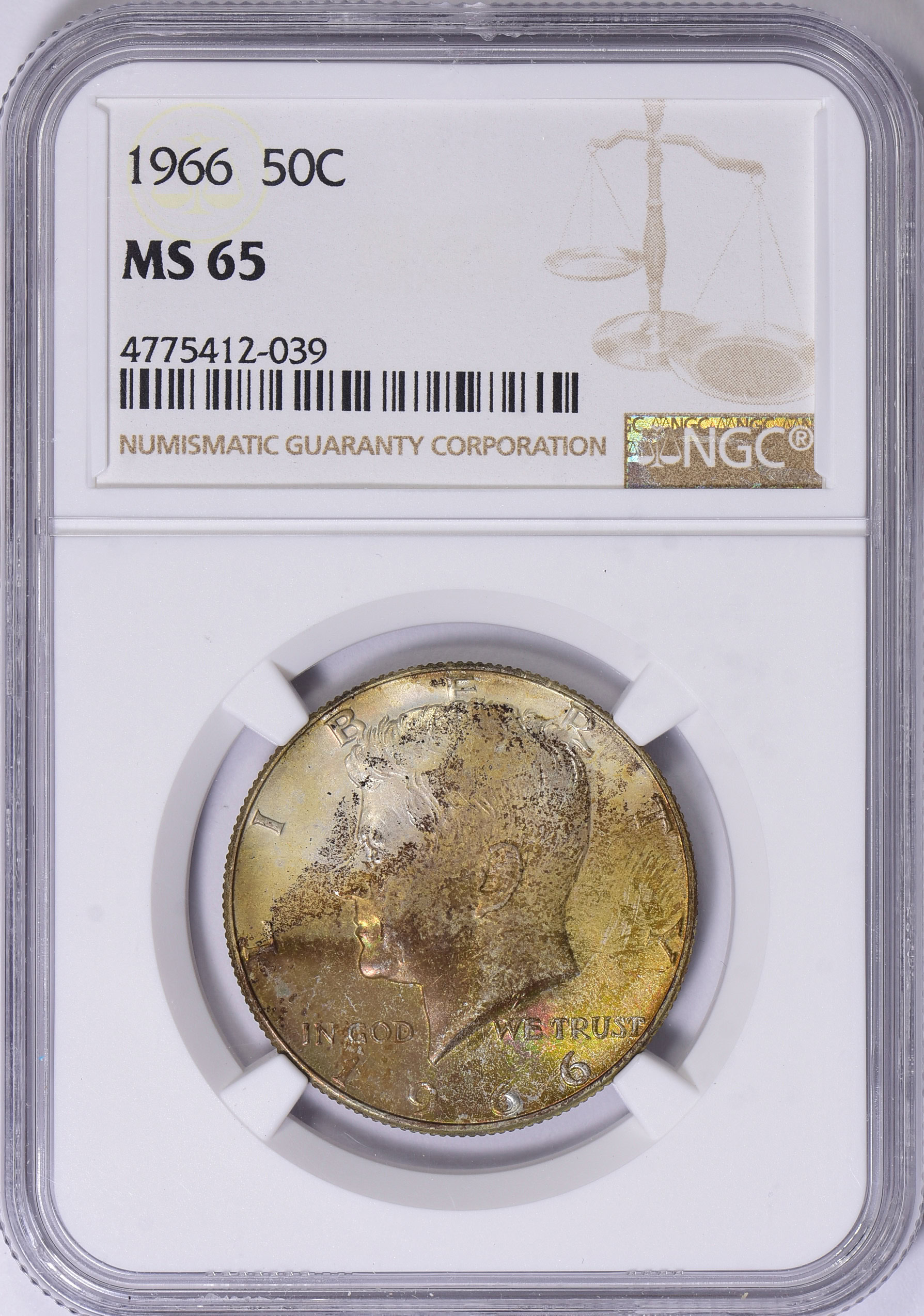 1966 Kennedy Half Dollar NGC MS-65 (Toned) (Item 1655520) | GreatCollections Coin Auctions