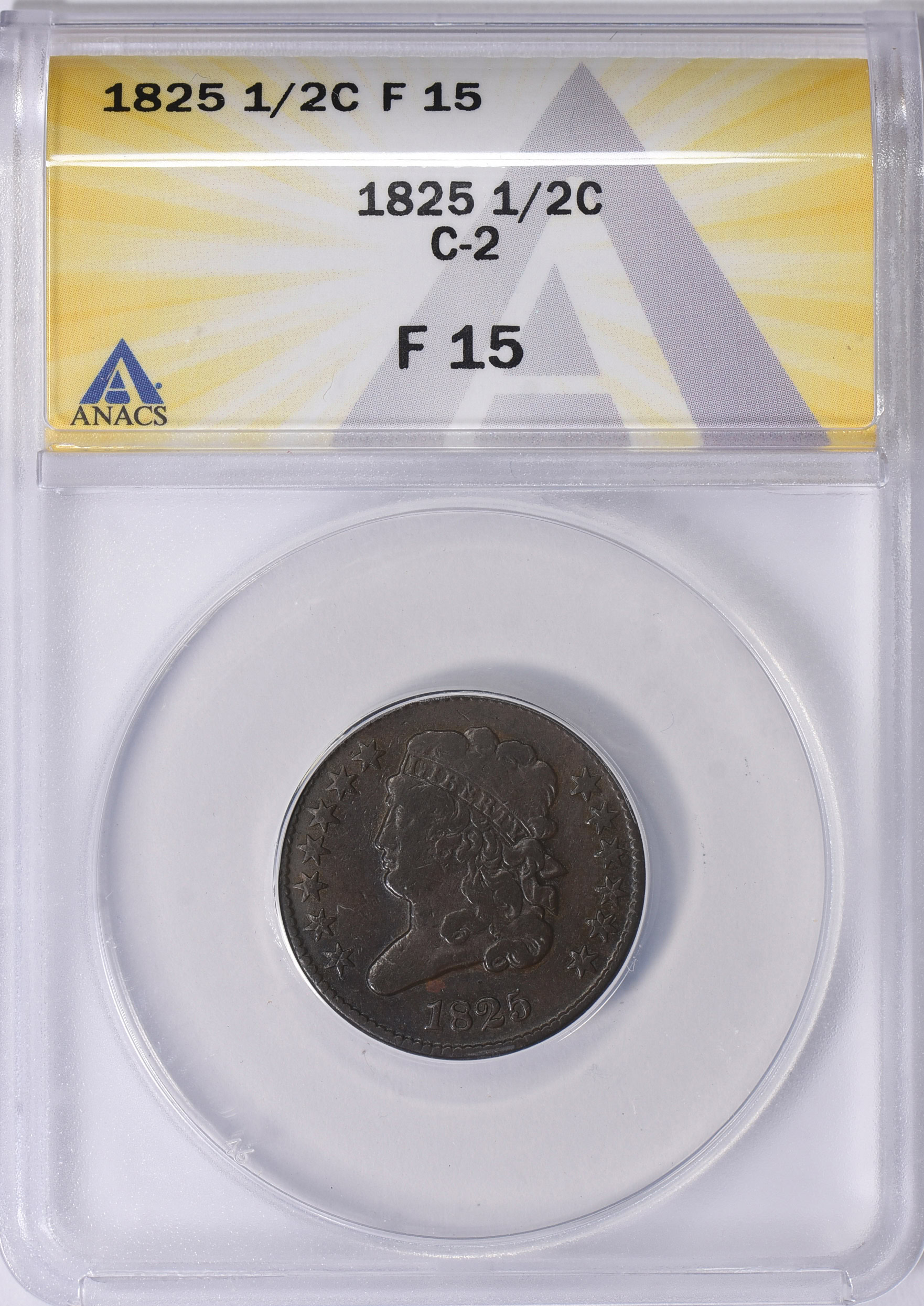 1825 Classic Half Cent Cohen 2 ANACS F-15 BN (Item 1655620 ...