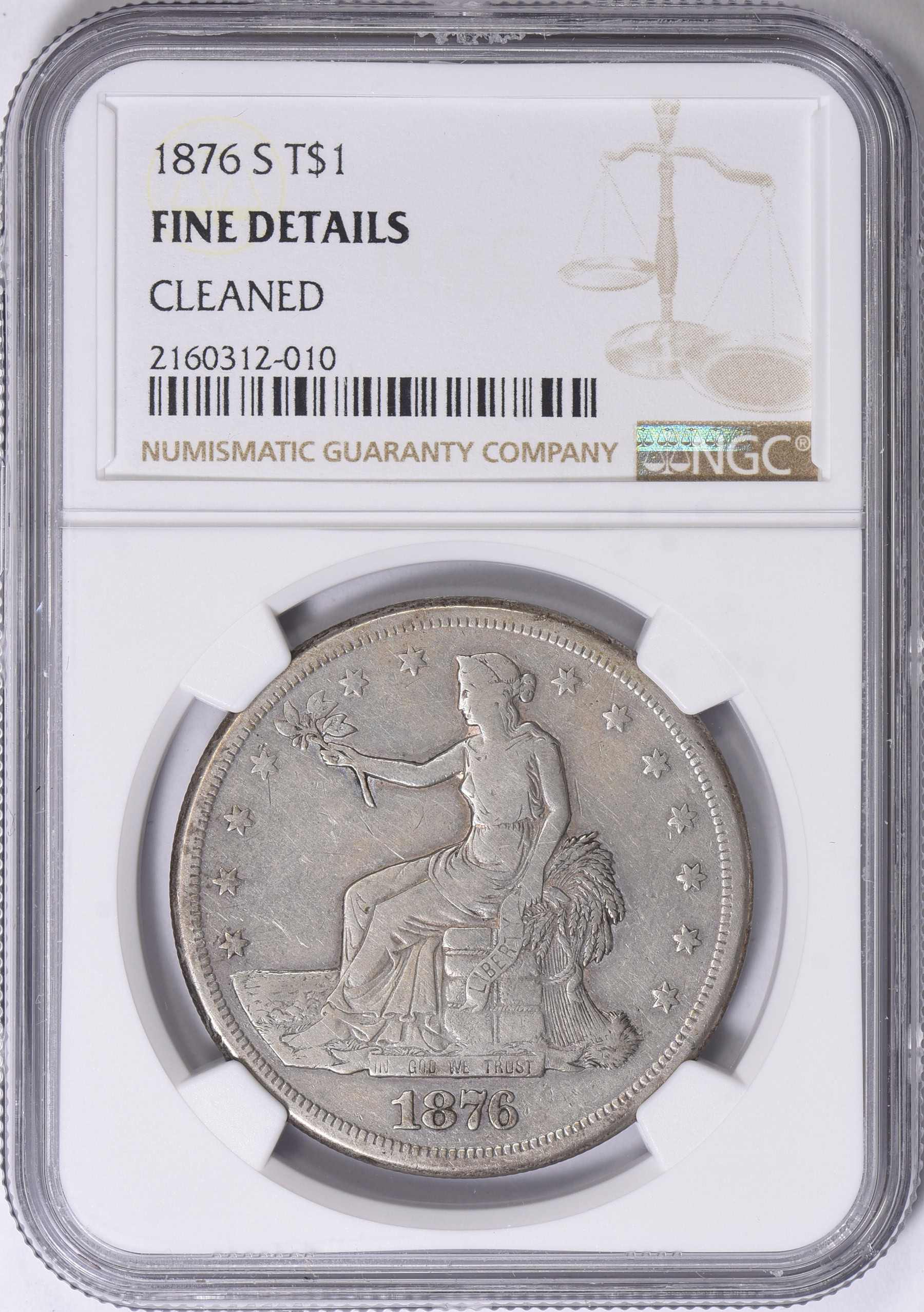 1876-S Trade Silver Dollar NGC Fine Details (Item 1655835) | GreatCollections Coin Auctions