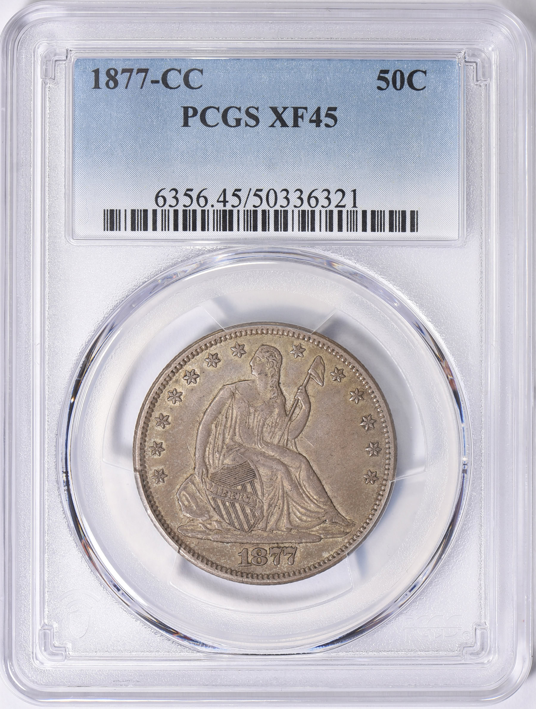 1877-CC Seated Liberty Half Dollar PCGS XF-45 (Item 1655912) | GreatCollections Coin Auctions
