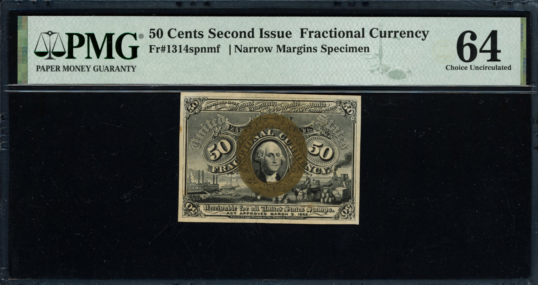 Fr. 1314spnmf Second Issue 50 Cents Fractional Currency Face Only ...