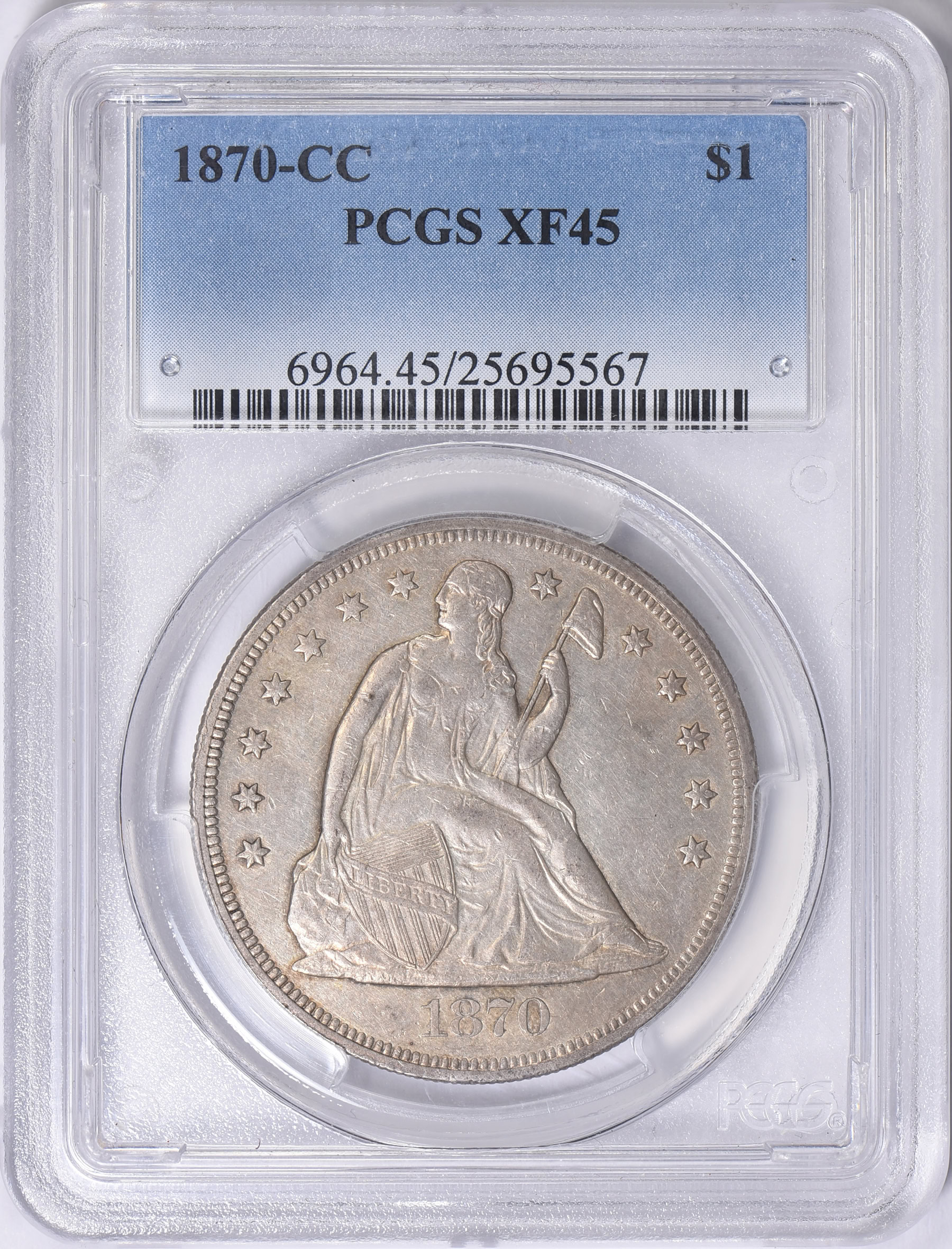 1870-CC Seated Liberty Silver Dollar PCGS XF-45 (VSS OC-6) (Toned) (Item 1655947 ...