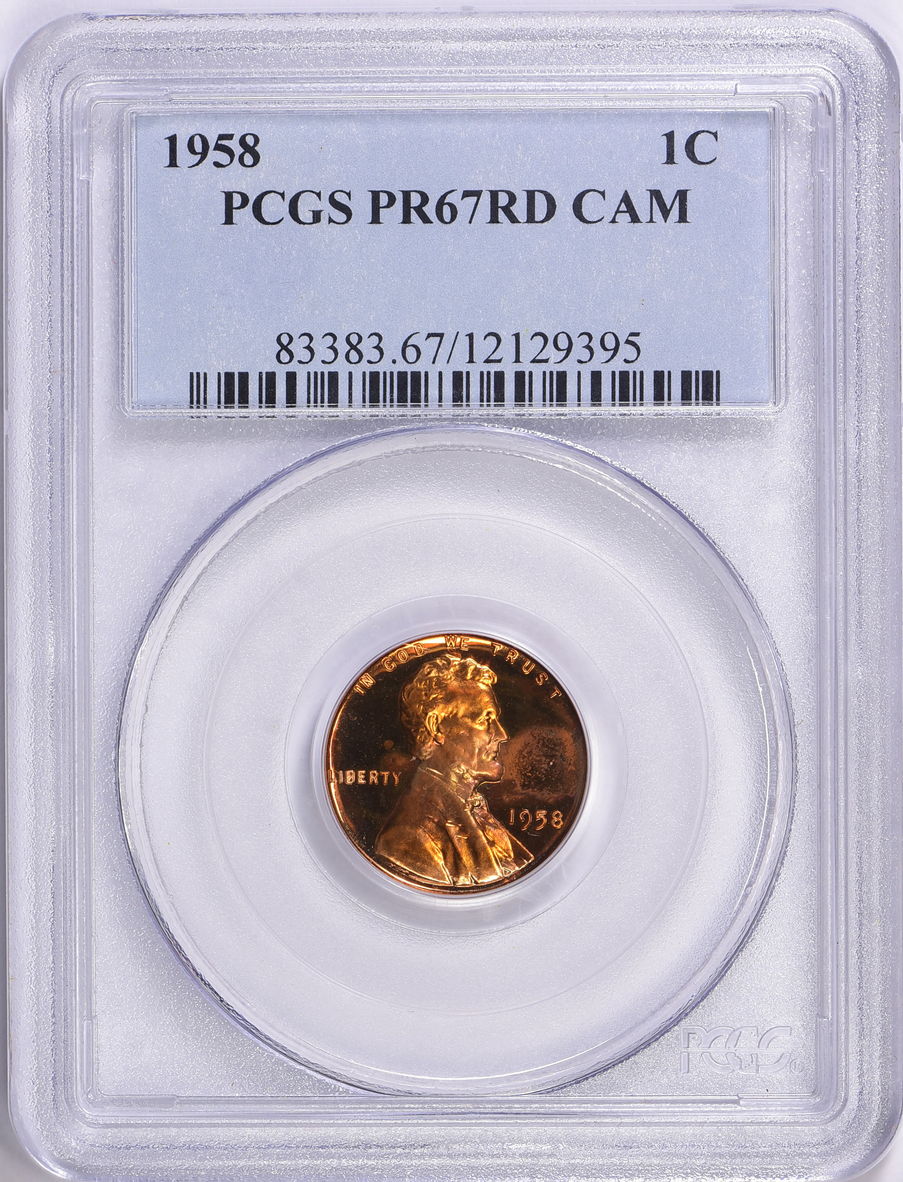 1958 Lincoln Cent PCGS Proof-67 CAMEO (Item 1656535) | GreatCollections ...