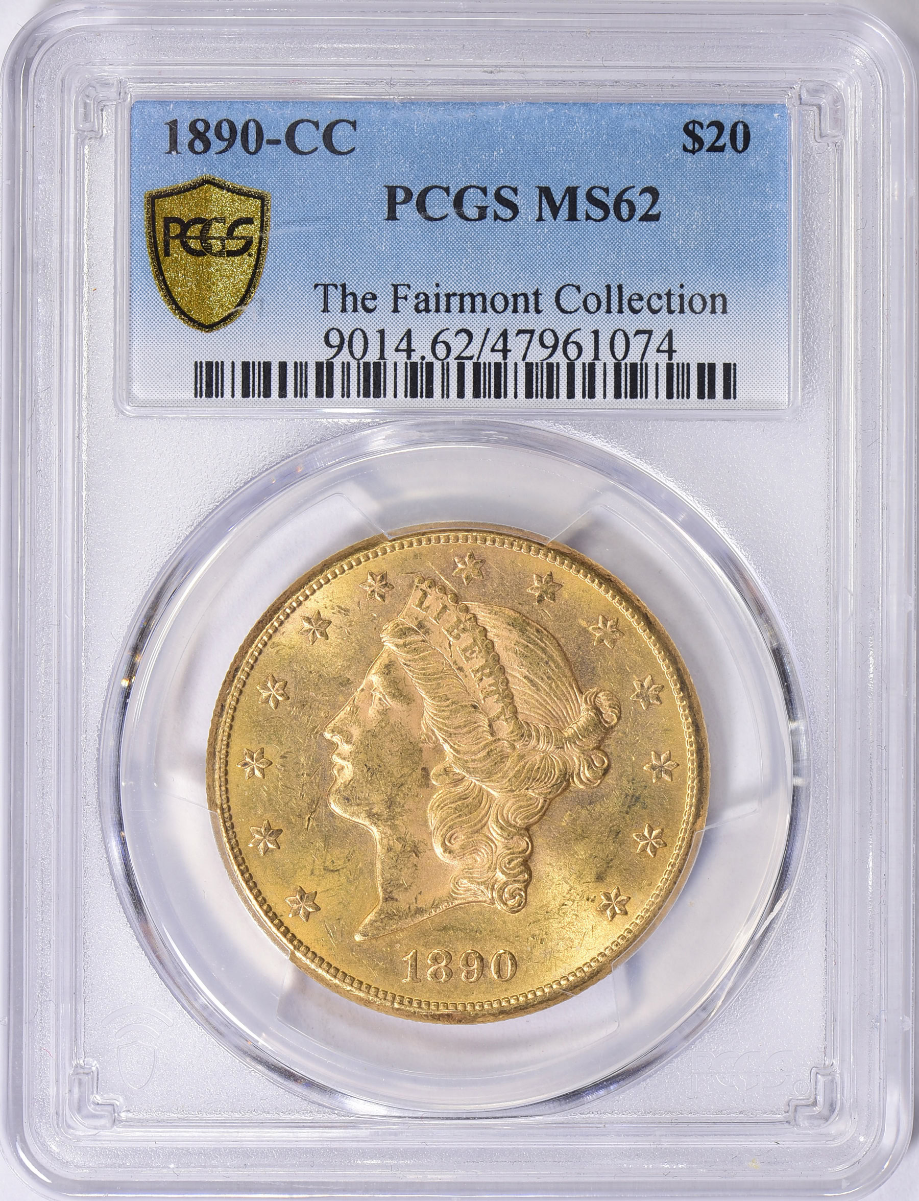 1890-CC Liberty Gold Double Eagle PCGS MS-62 (The Fairmont Collection) (Item 1656549 ...