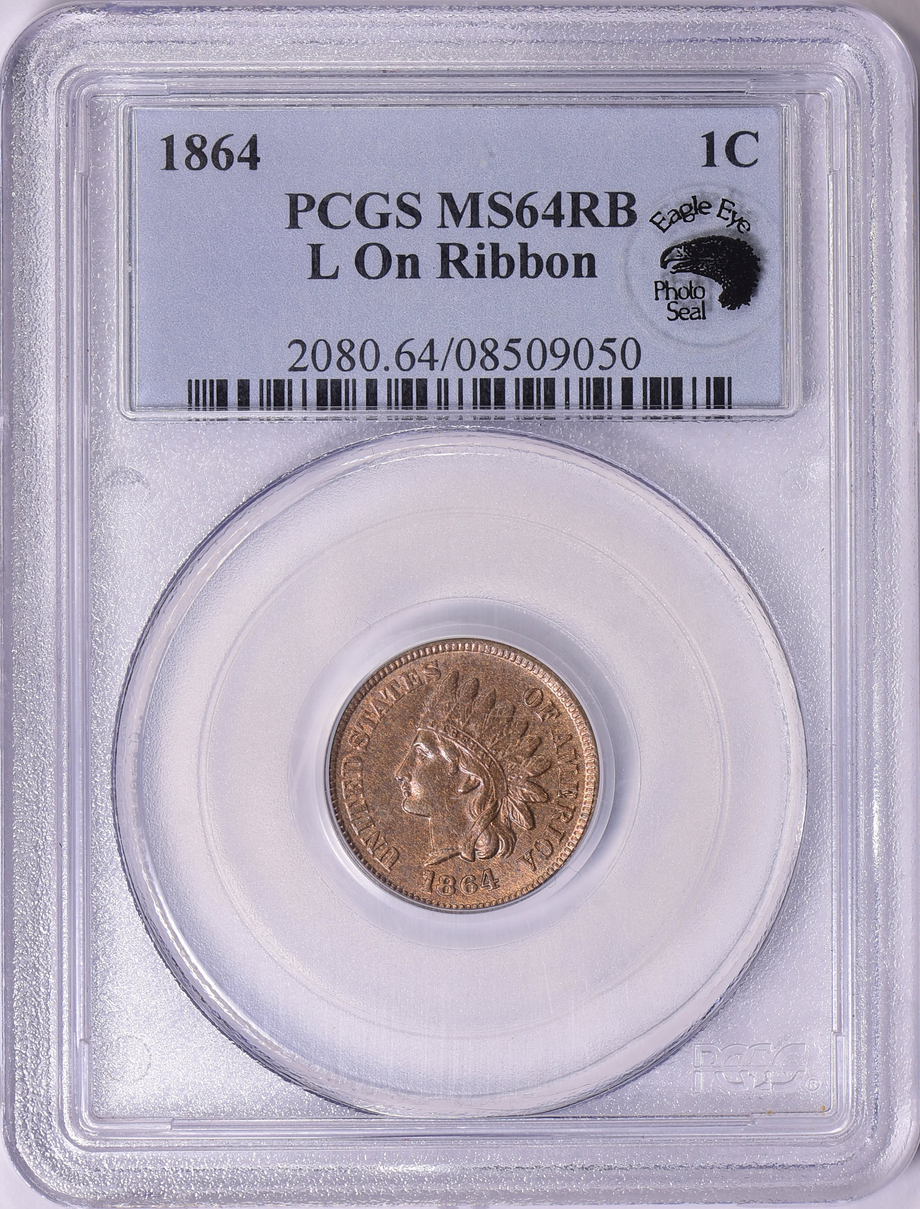 1864 Indian Cent L on Ribbon PCGS MS-64 RB (Eagle Eye Seal) (Item ...