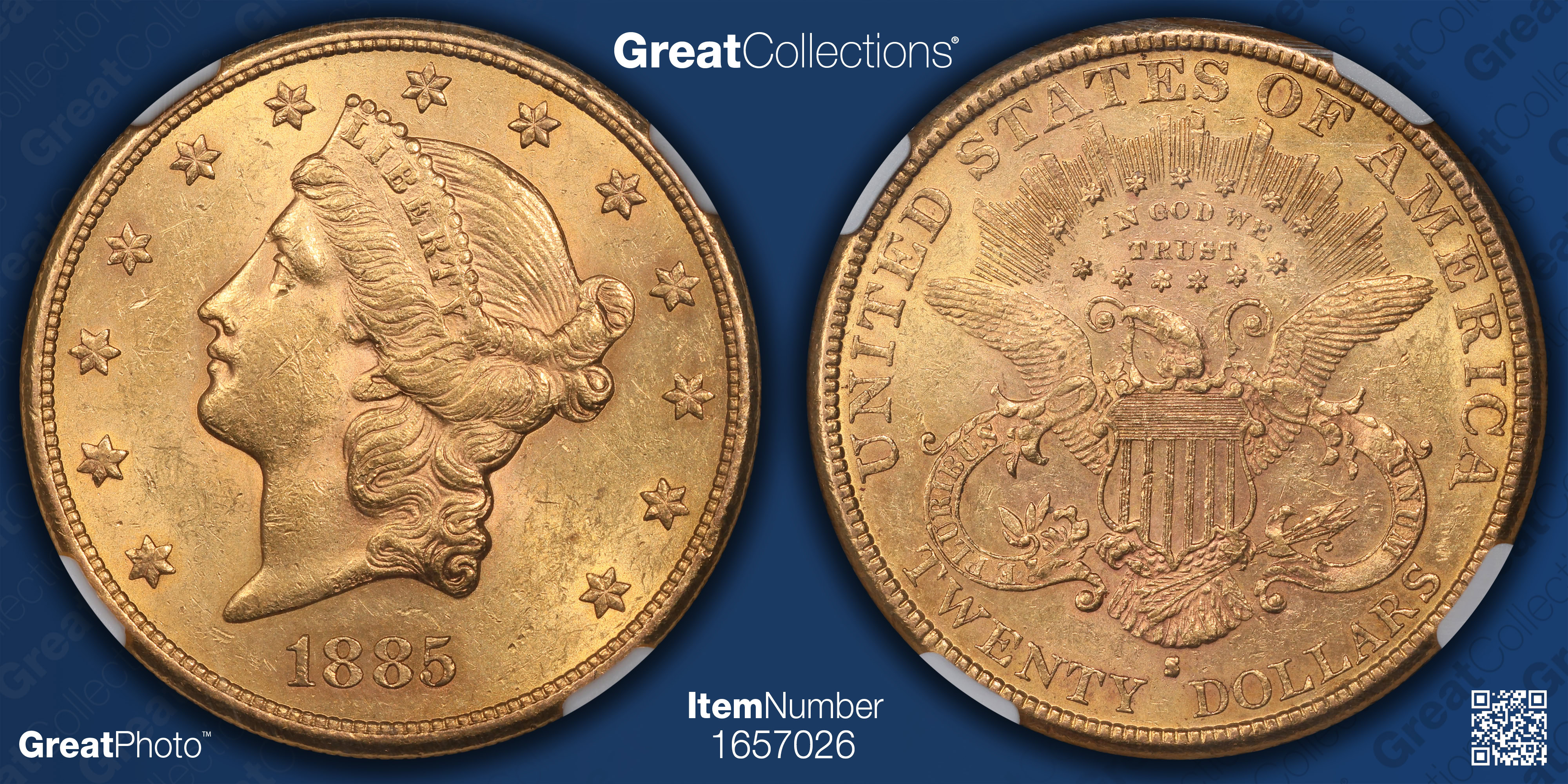1885-S Liberty Gold Double Eagle NGC AU-58 (Item 1657026 ...
